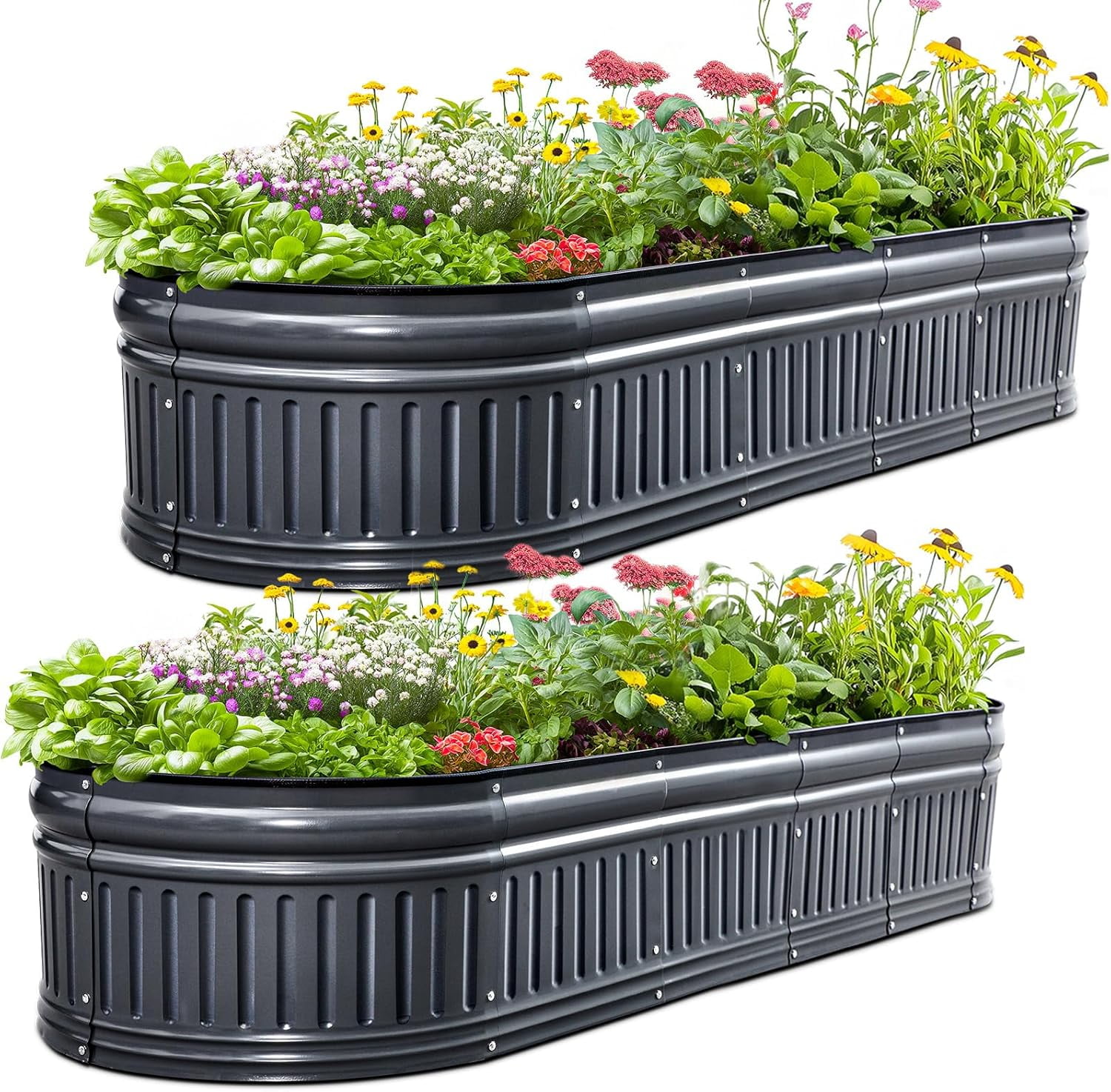 Raised Garden Bed Kit 2025 Upgraded Modular DIY Galvanized Planter ...