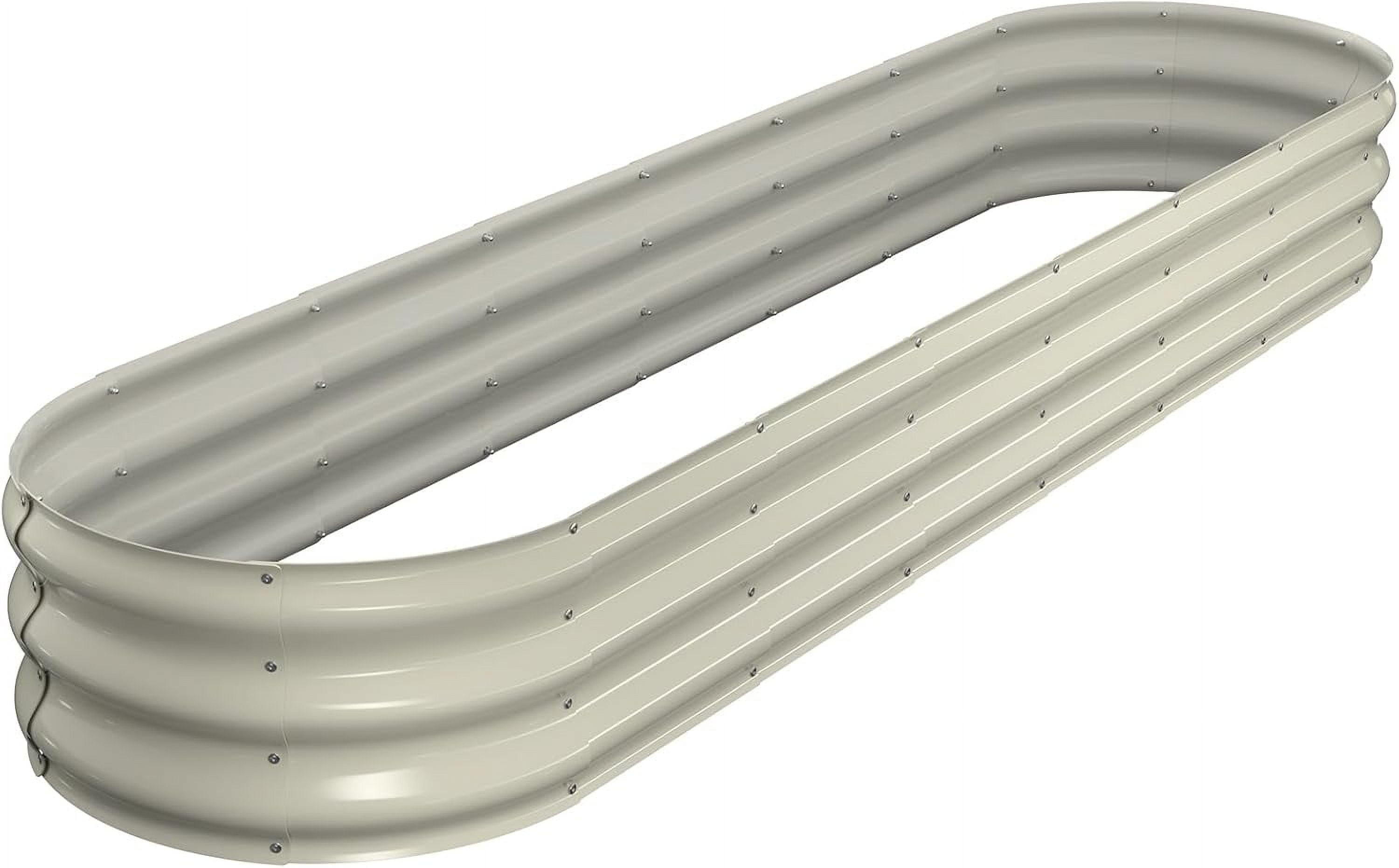 Raised Garden Bed Kit, 8x2x1 ft Galvanized Planter Box Outdoor, Oval ...