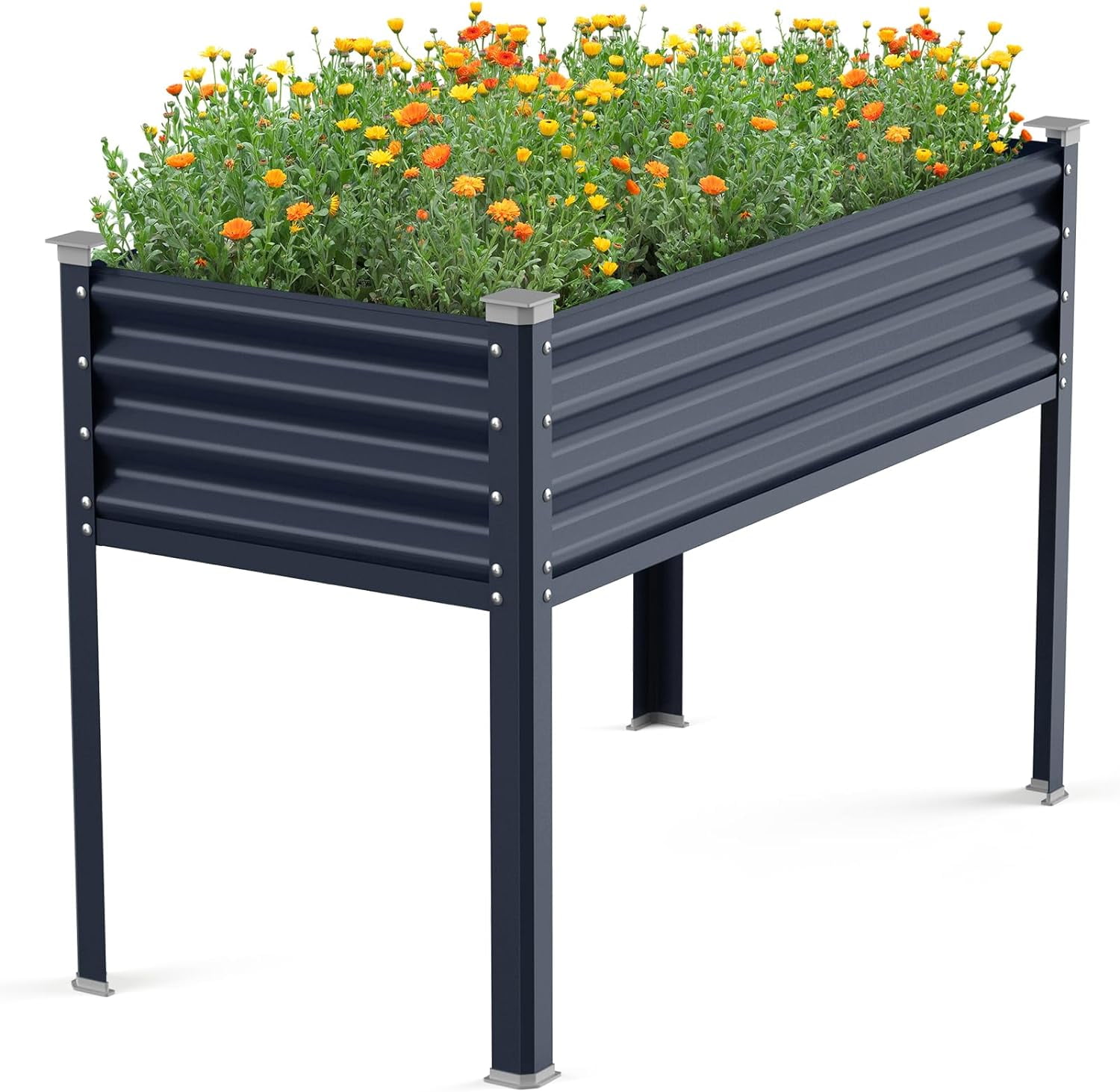 Raised Garden Bed with Legs, 48×24×32in Large Galvanized Elevated ...