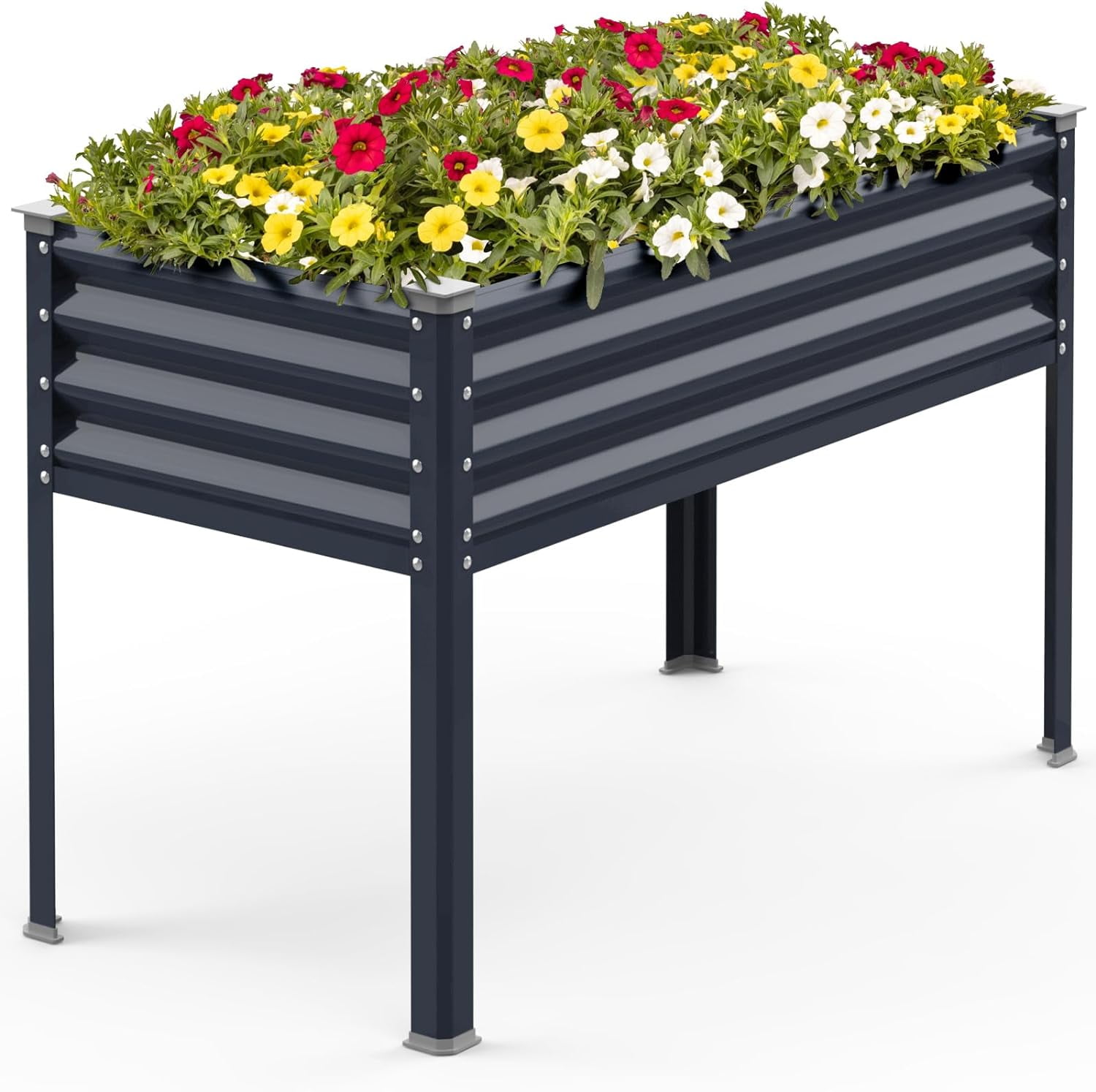 Raised Garden Bed with Legs, 48x24x32in Reinforced Elevated Metal ...