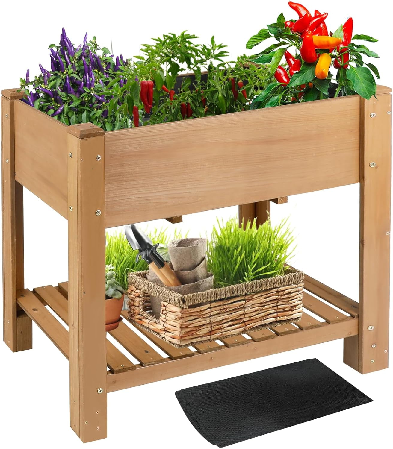 Raised Garden Bed with Legs - Elevated Wooden Planter Box, Durable Fir ...