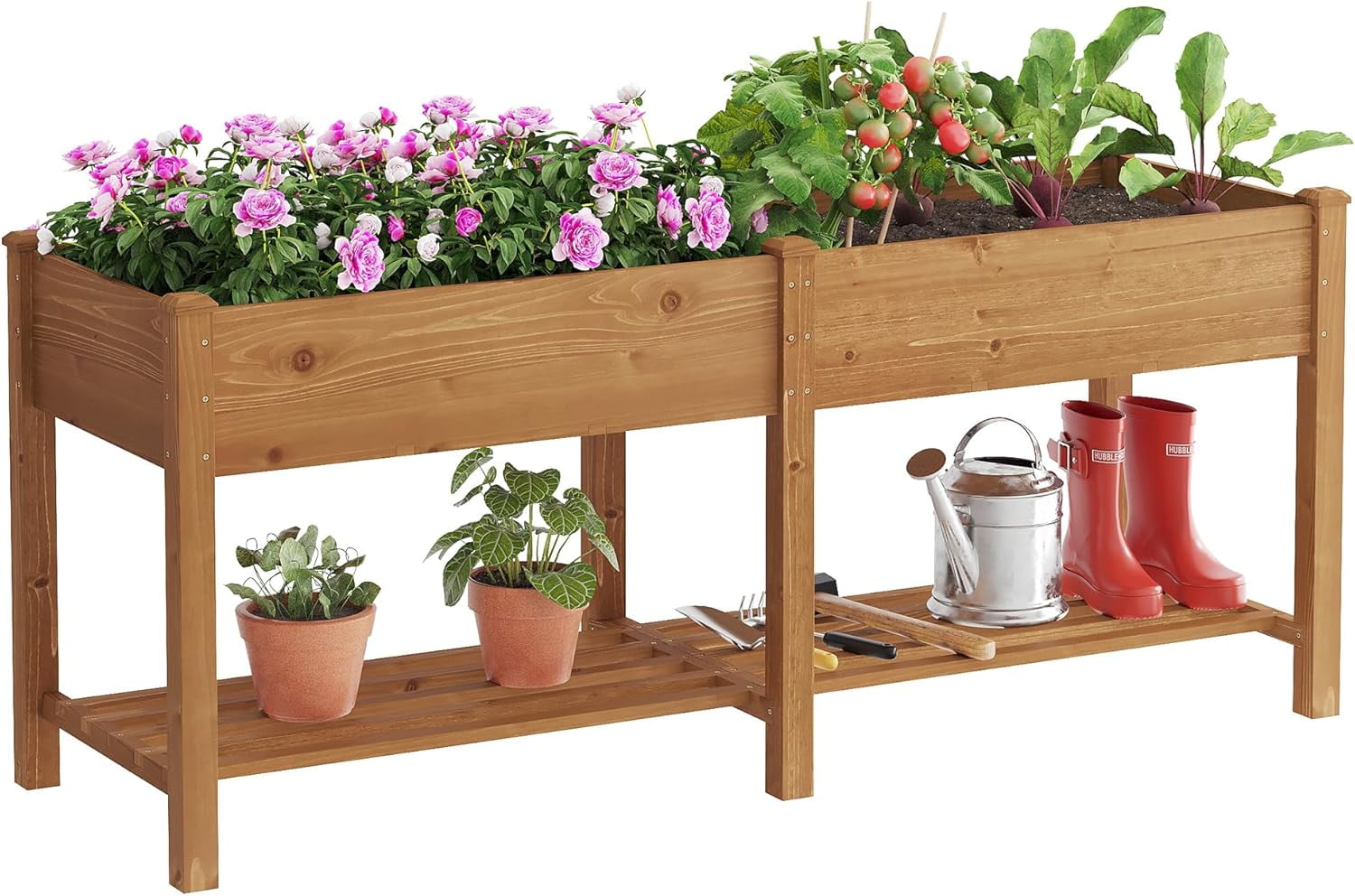 Raised Garden Bed with Legs Elevated Wooden Planter Box Stand Large ...
