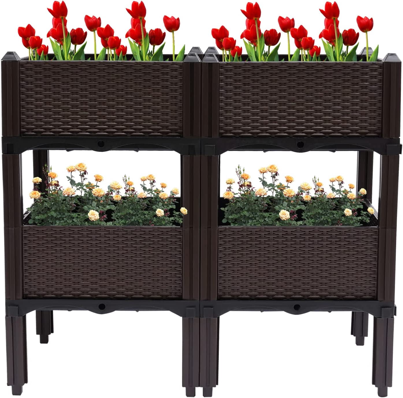 Raised Garden Bed with Legs, Garden Boxes Plant Pots Self-Watering ...