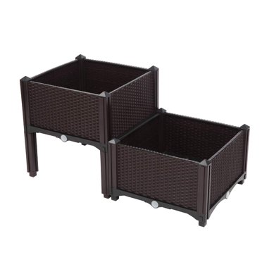"SPECSTAR Elevated Outdoor Plastic Raised Garden Bed with Drainage, 17 ...
