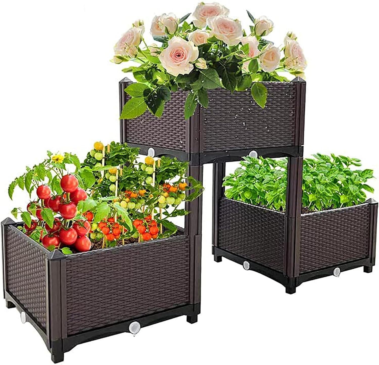 Raised Garden Bed with Legs Planter for Outdoor Plants Plastic Planter ...