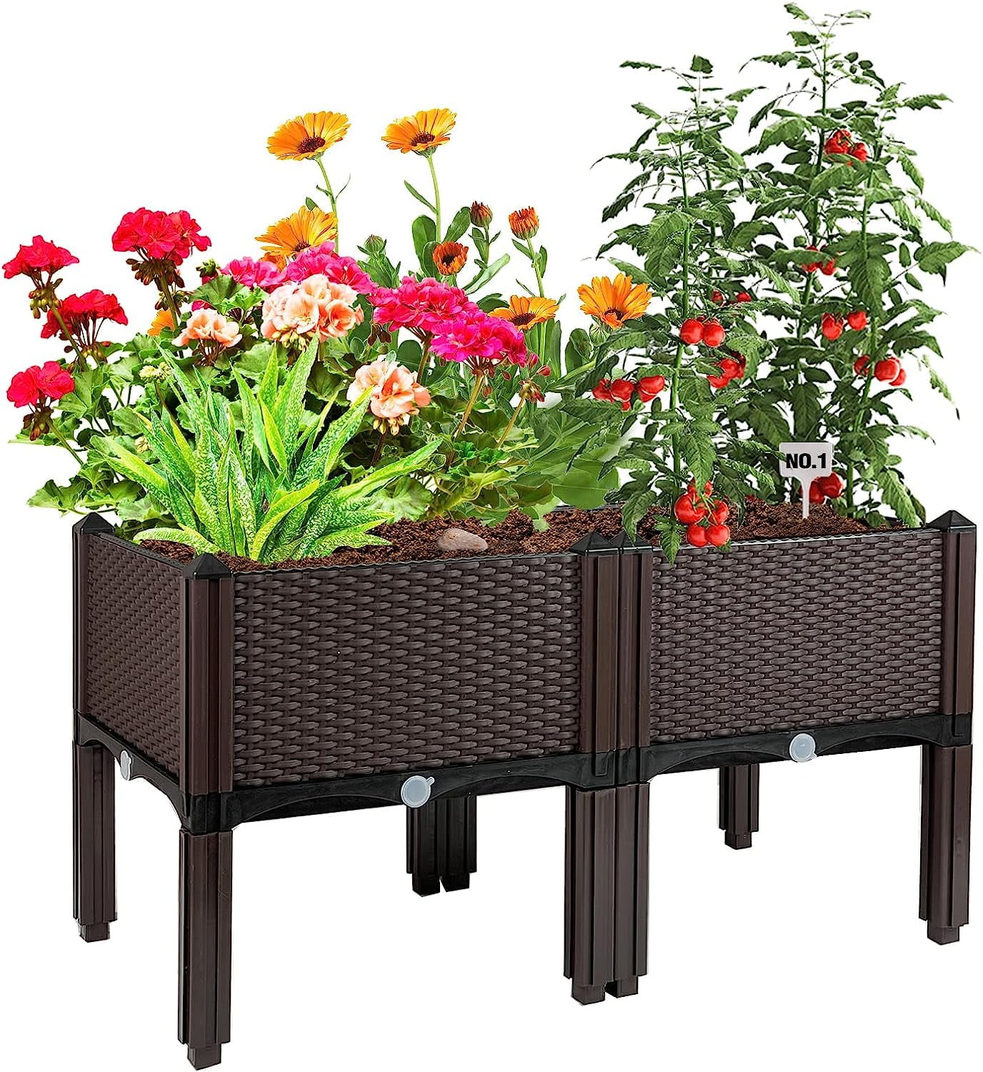 Raised Garden Bed with Legs Planters for Large planters Outdoor Plants ...