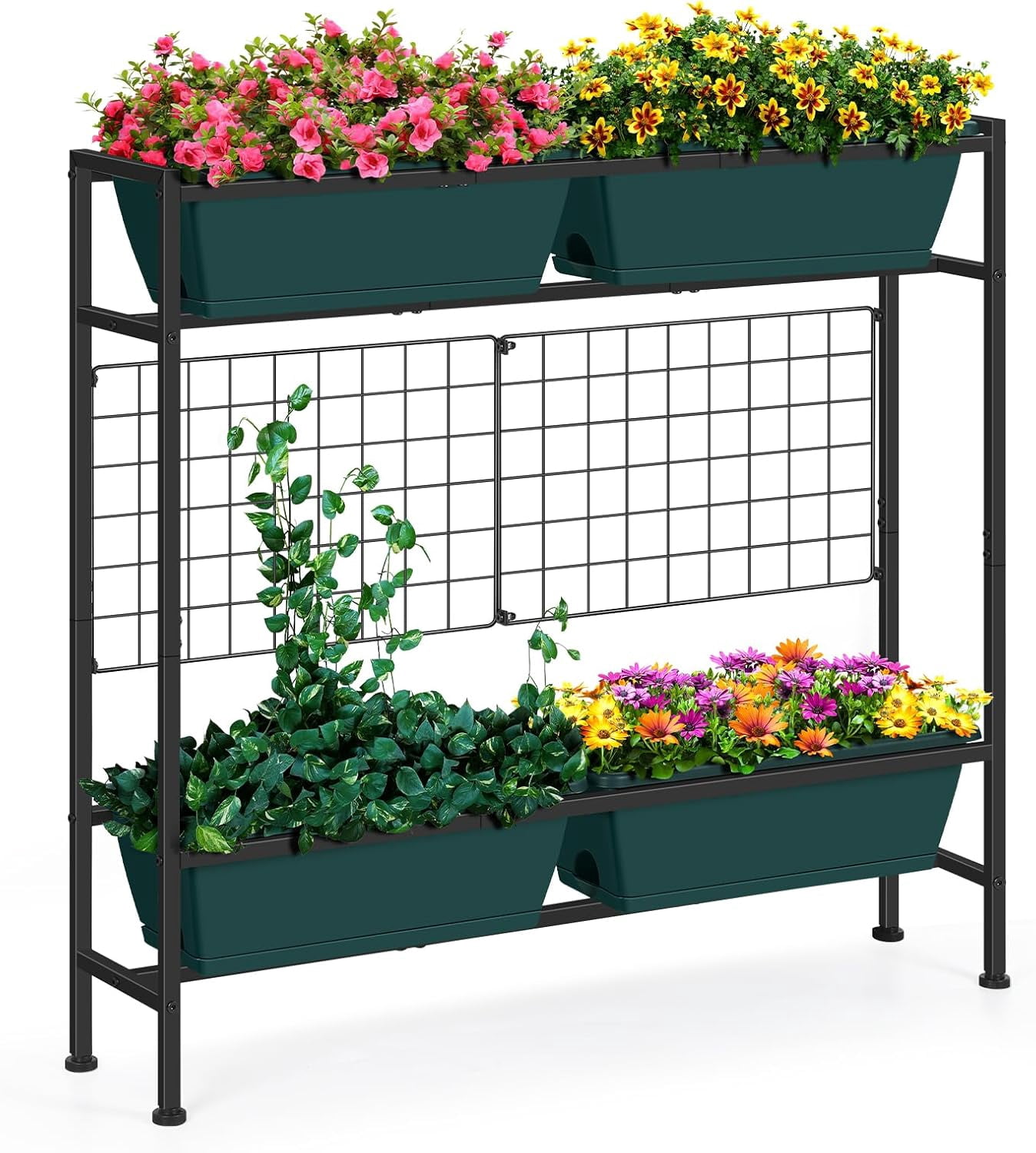 Raised Garden Bed with Legs & & Trellis 32" Tall Elevated Garden Flower ...