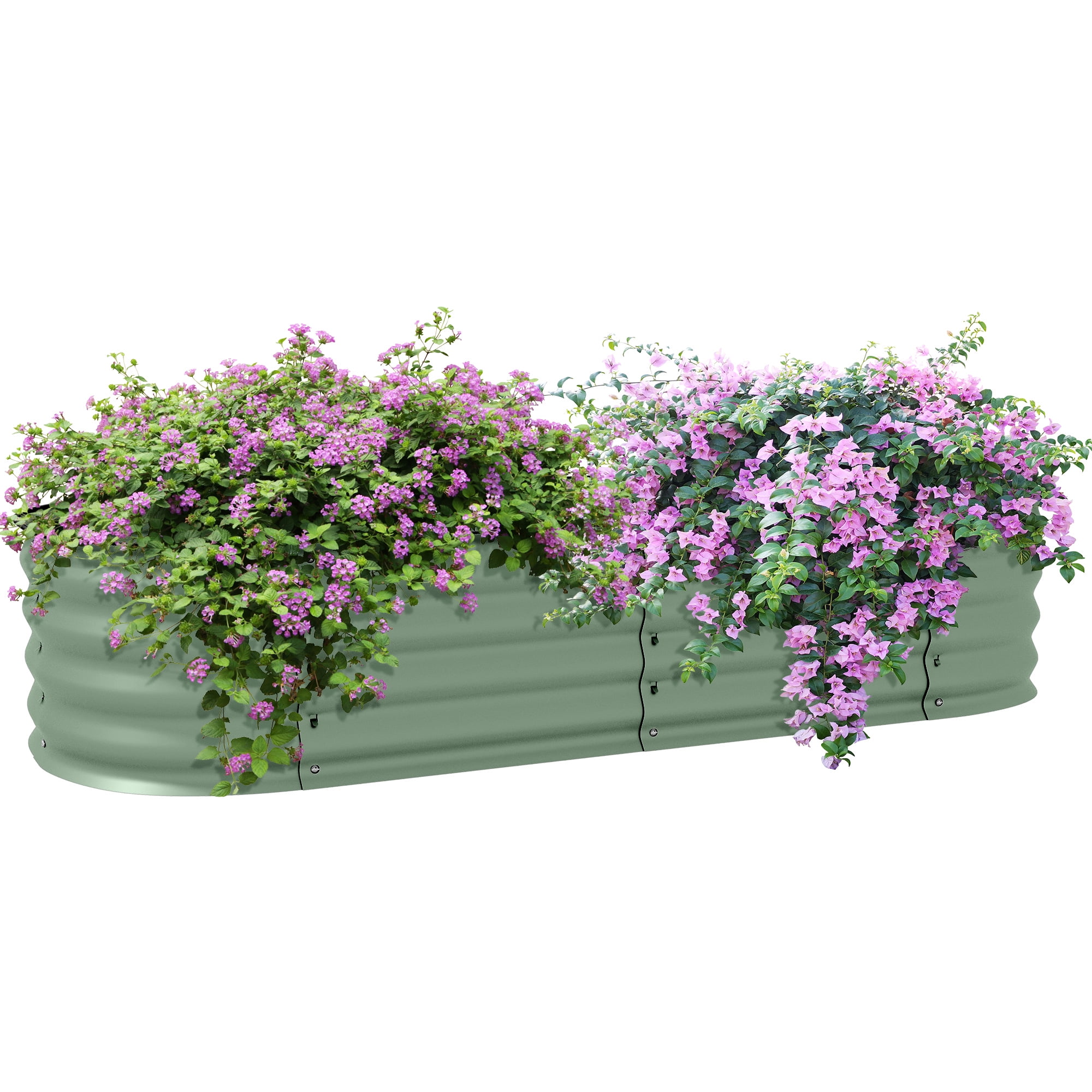 Raised Garden Bed Metal Galvanized Elevated Above Ground Round Standing ...