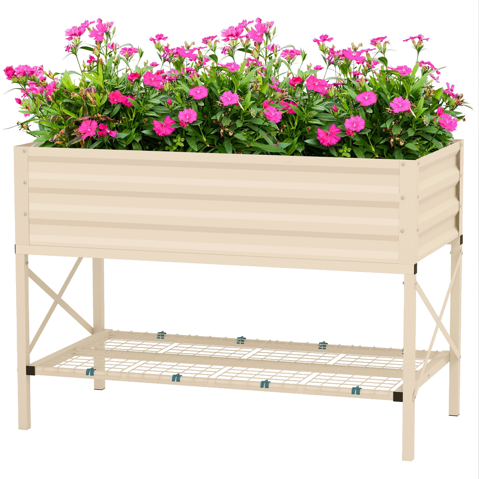 Raised Garden Bed Metal Galvanized Elevated Above Ground Standing ...