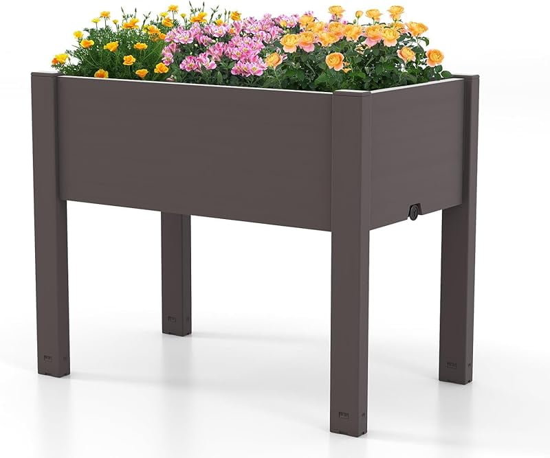 Raised Garden Bed Outdoor, Elevated Planter Boxes with Legs & Water ...