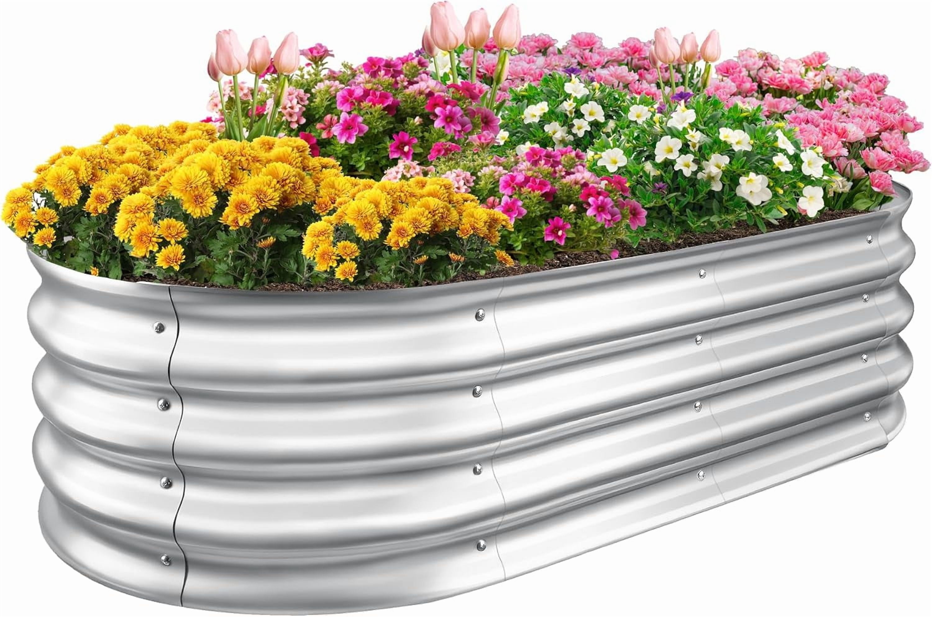 Raised Garden Bed - Outdoor Galvanized Raised Garden Bed Planter Boxes ...