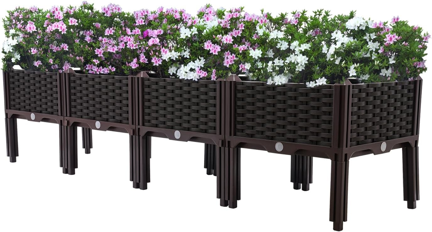 Raised Garden Bed Outdoor Herb Garden Planter for Patio Planter Box Kit ...