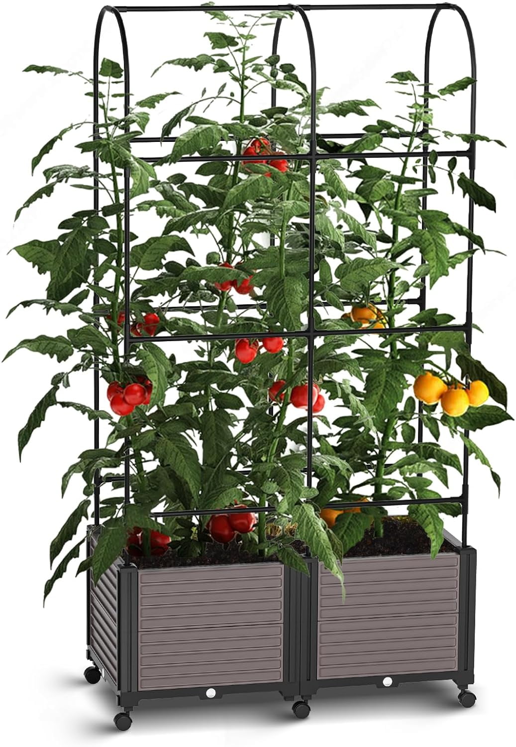 Raised Garden Bed Planter Box with Trellis, 72.8'' Tomato Planters for ...