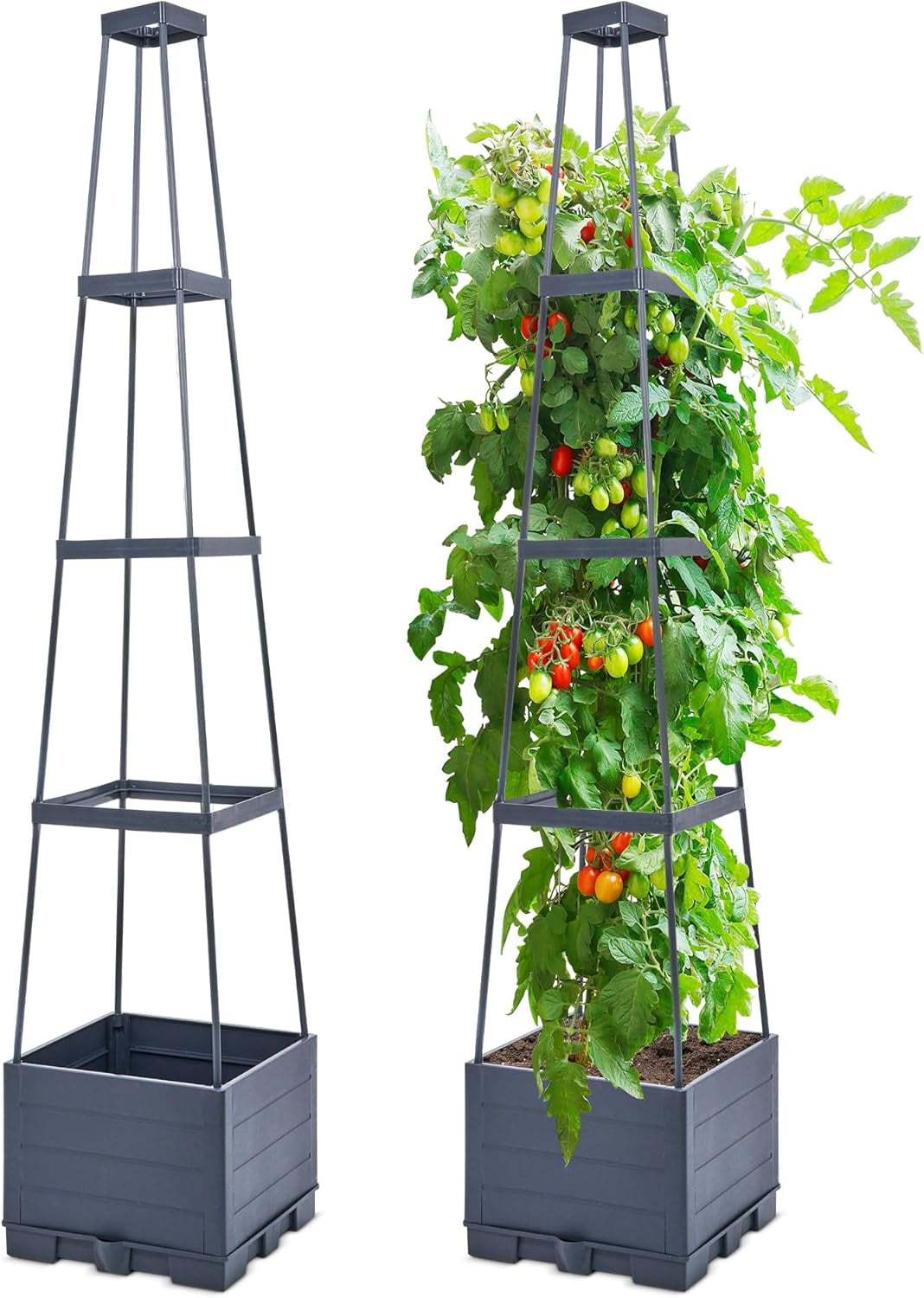 Raised Garden Bed, Planter Boxes with Trellis 55'' Tomato Planters for ...