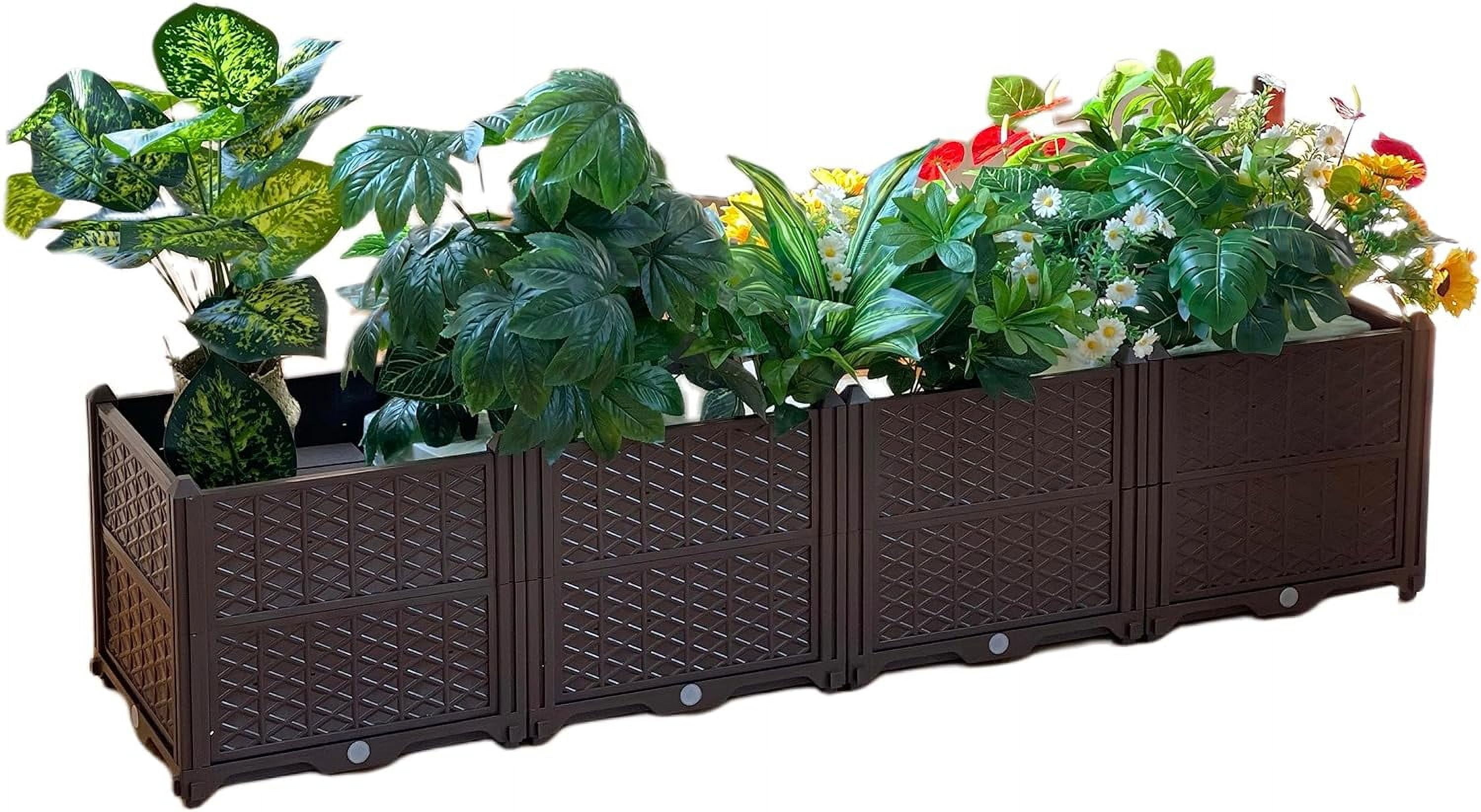Raised Garden Bed Planters for Outdoor Plastic Planters Box Elevated ...