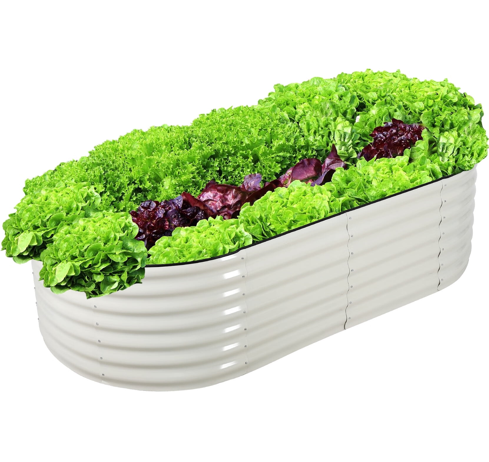 Raised Garden Bed, Raised Planter Bed Oval Open-Ended Base Planter ...
