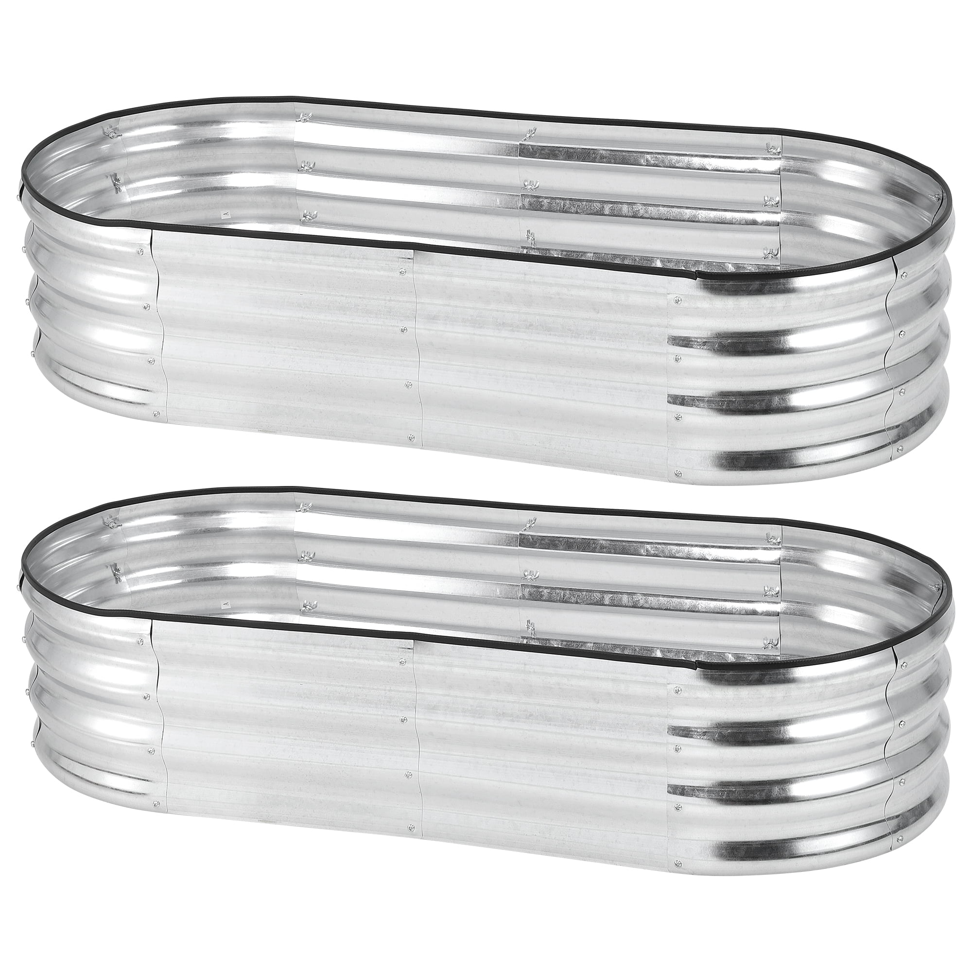 Raised Garden Bed, Raised Planter Bed Oval Open-Ended Base Planter ...
