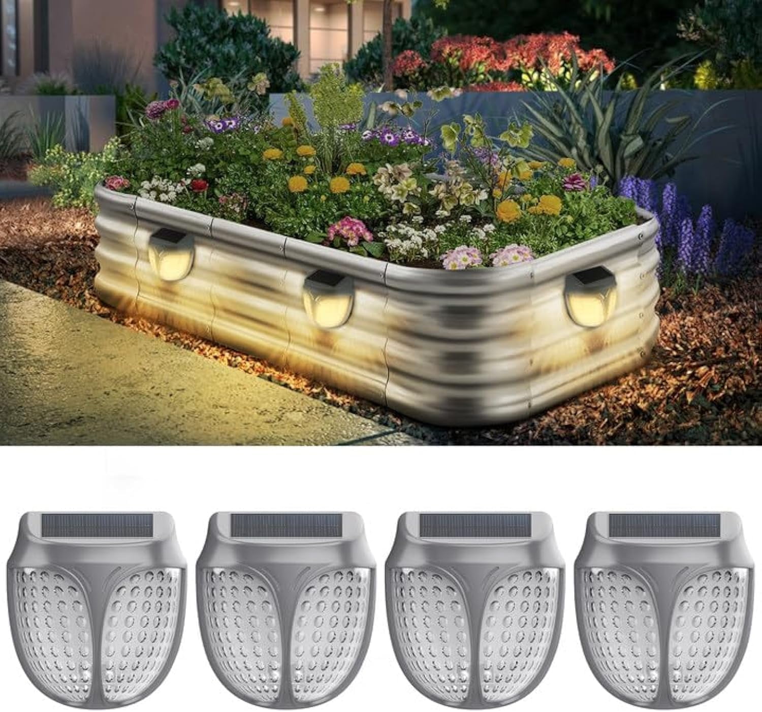 Raised Garden Bed Solar Lights Magnetic, IPX4 Waterproof Solar Lights ...