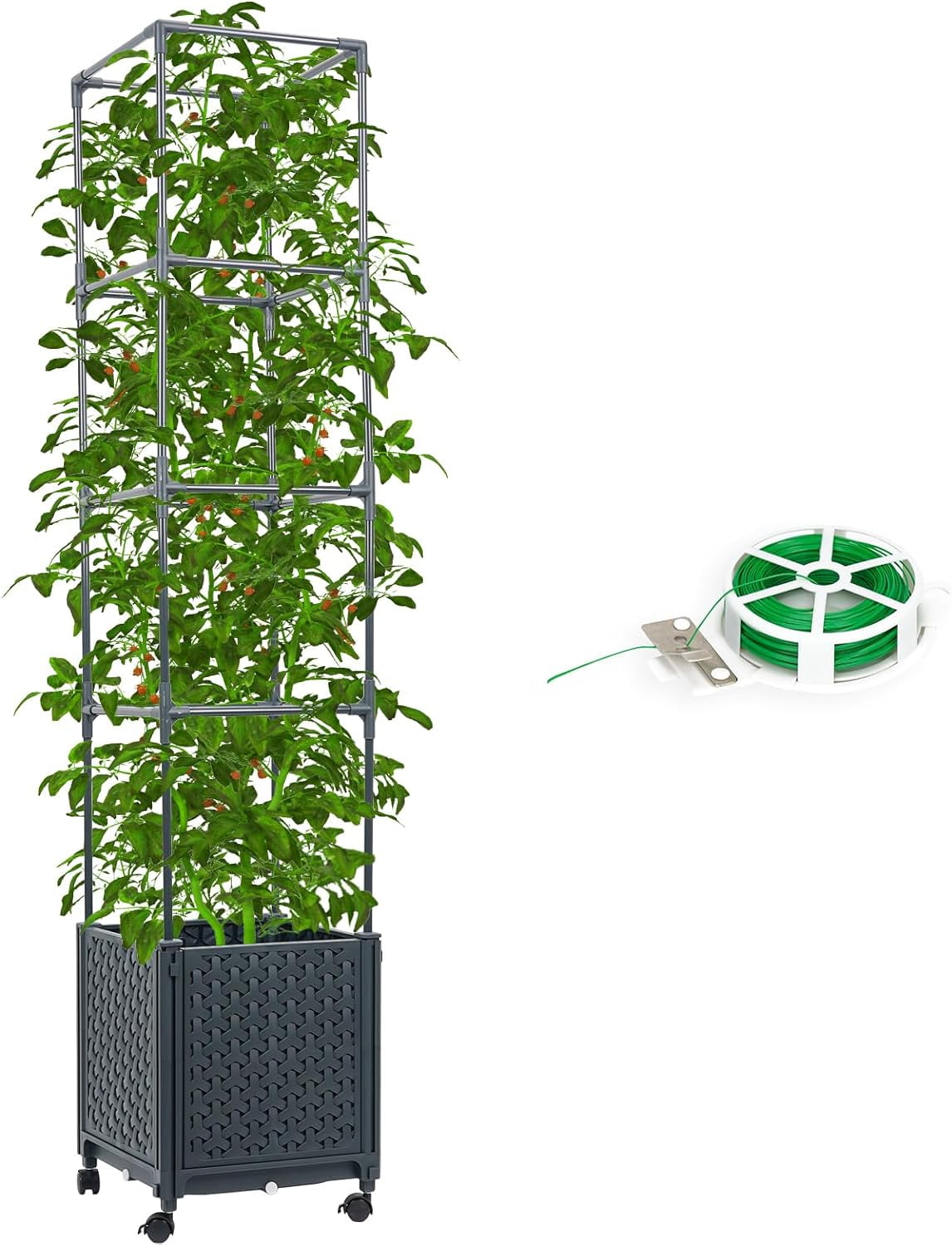 Raised Garden Bed with Tomato Cage 56.7” Self Watering Tomato Planter ...