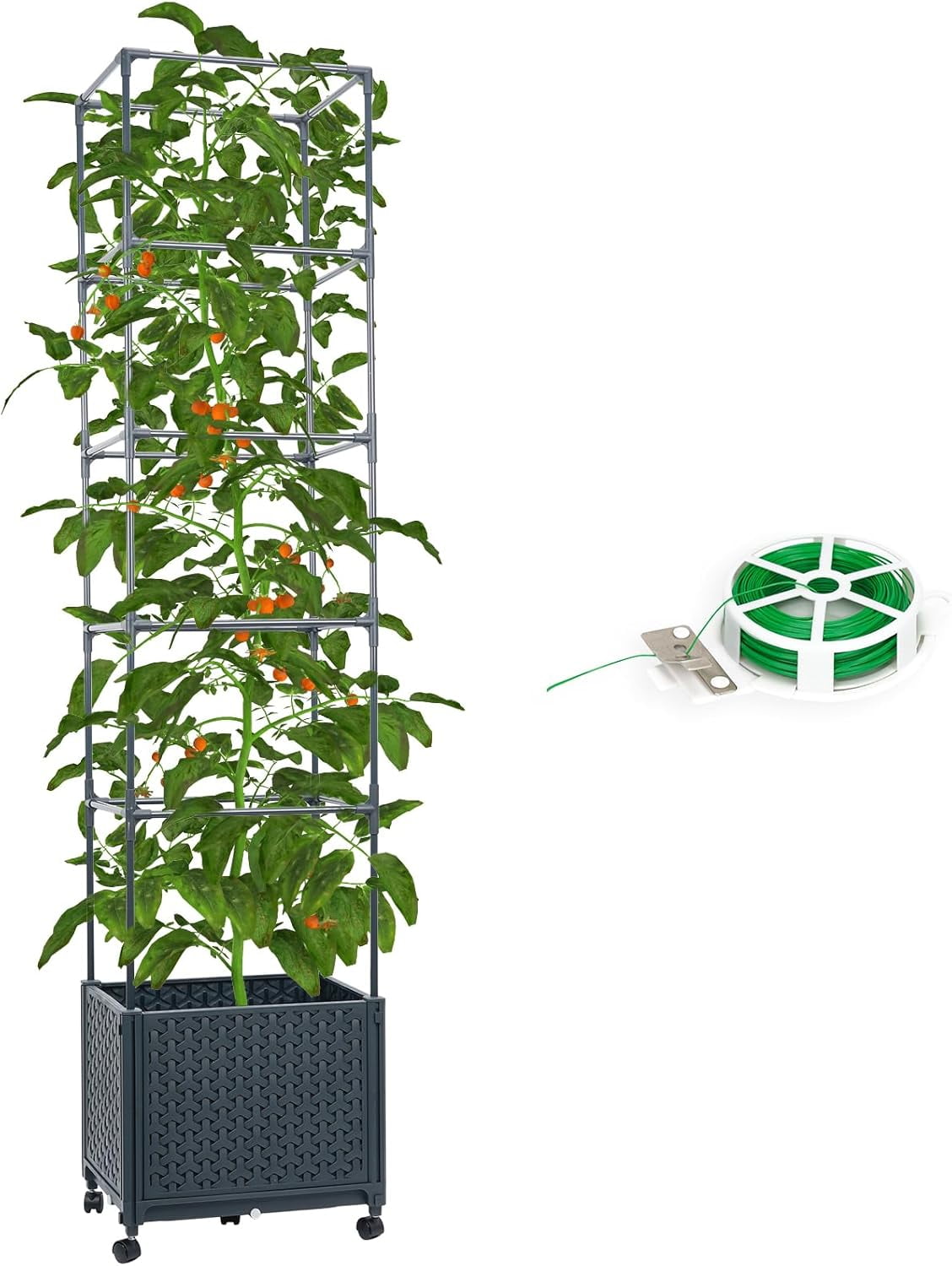 Raised Garden Bed with Tomato Cage 56.7” Self Watering Tomato Planter ...