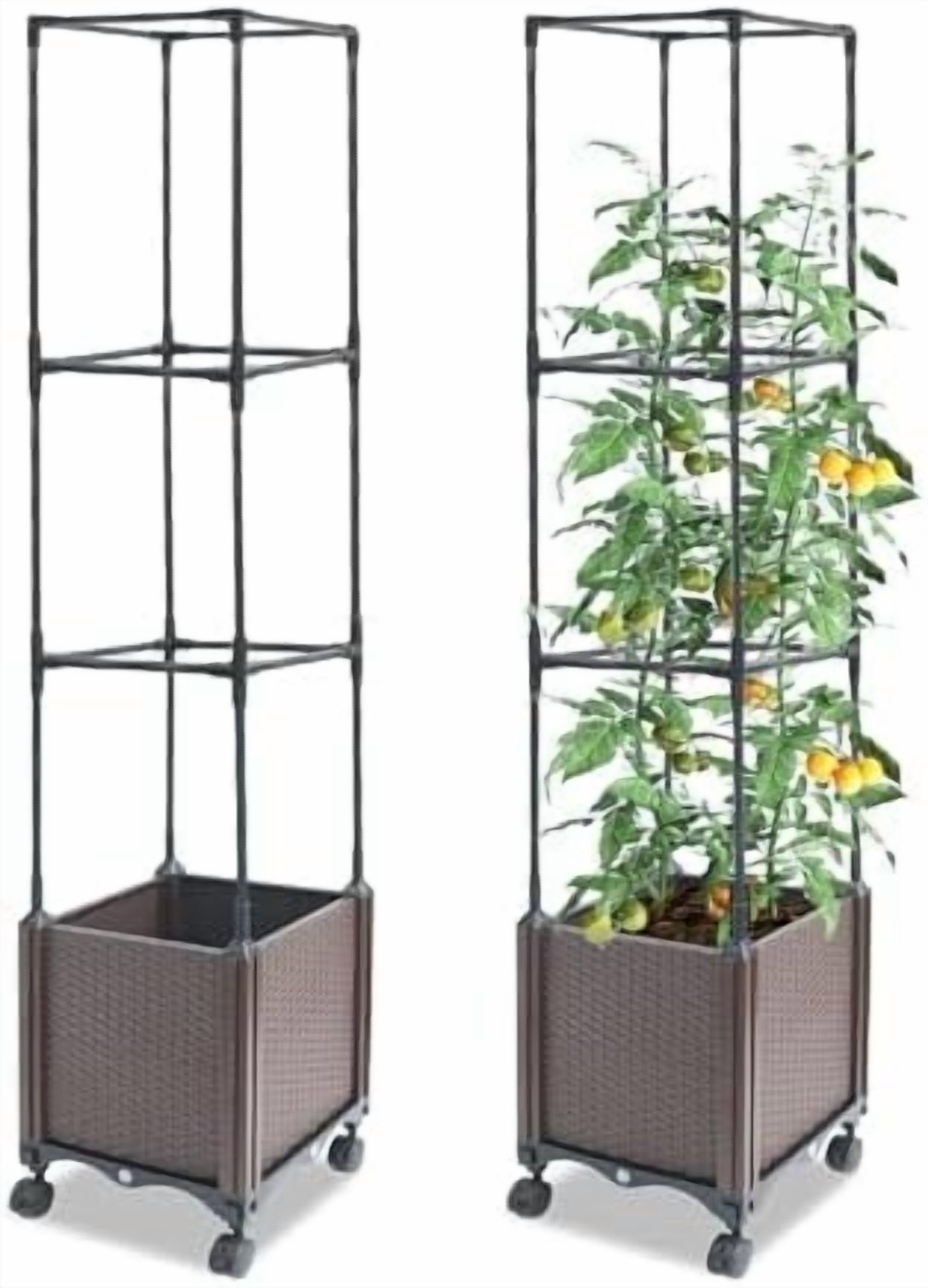 Raised Garden Bed with Tomato Planter Cage,50.4" Self Watering Tomato ...