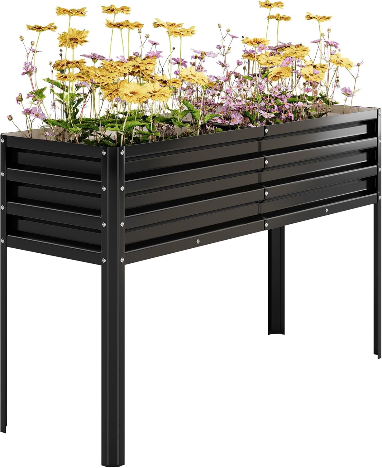 Raised Garden Bed with -Watering Reservoir - Tall Elevated Square ...