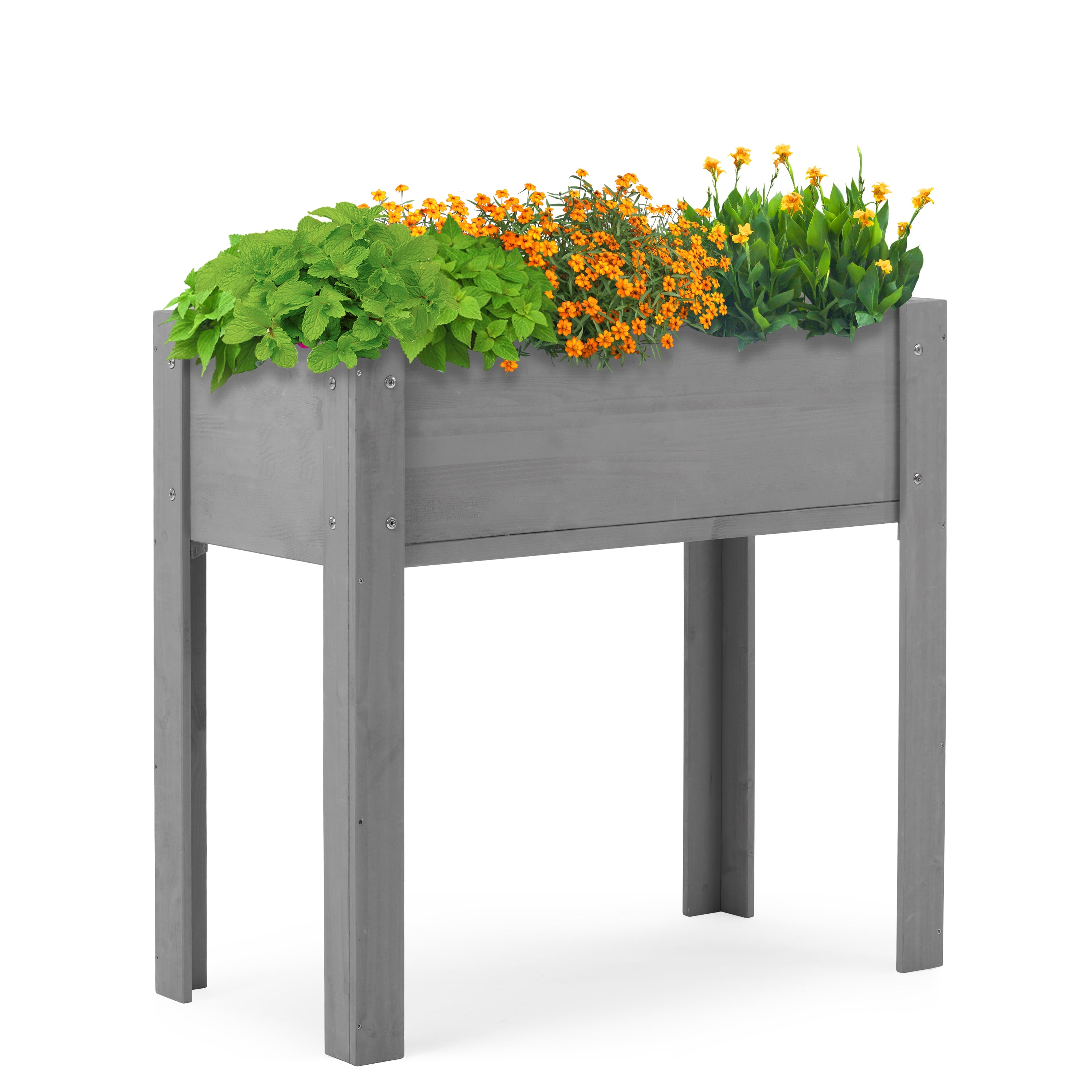 Raised Garden Bed Wood with Legs Above Ground Standing Planter Box ...