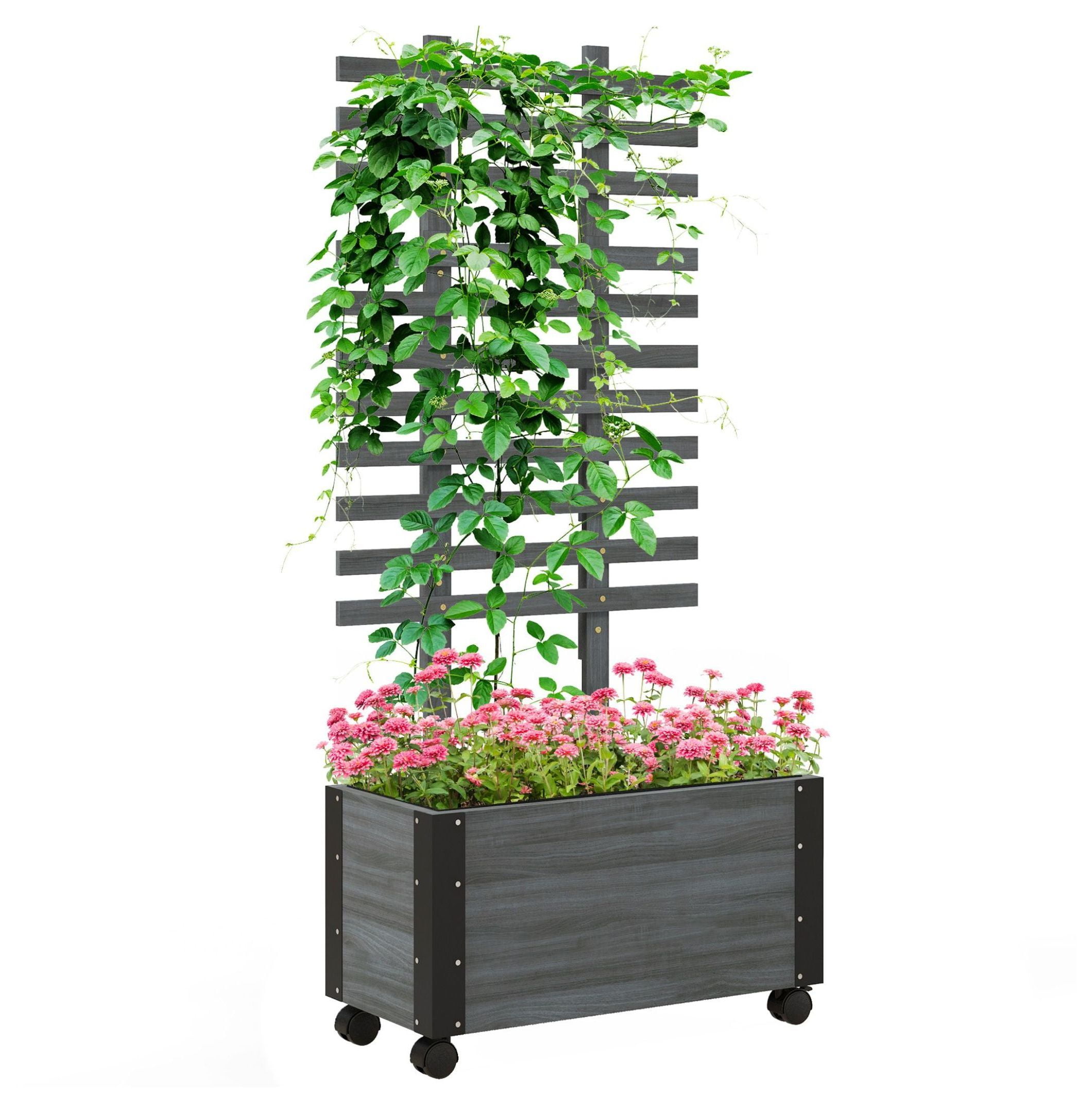 Raised Garden Bed on Wheels, Outsunny Portable Outdoor Planter with ...