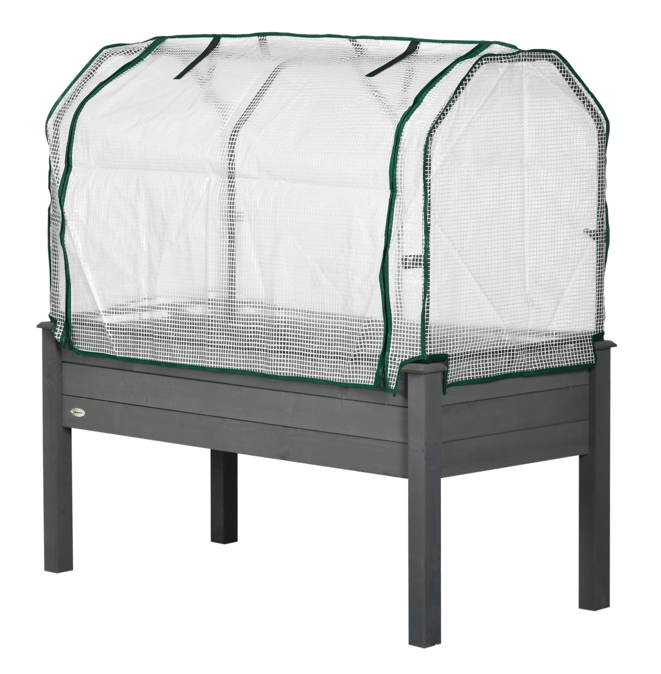 Raised Garden Bed with Greenhouse Cover, Outdoor Planter Box for ...