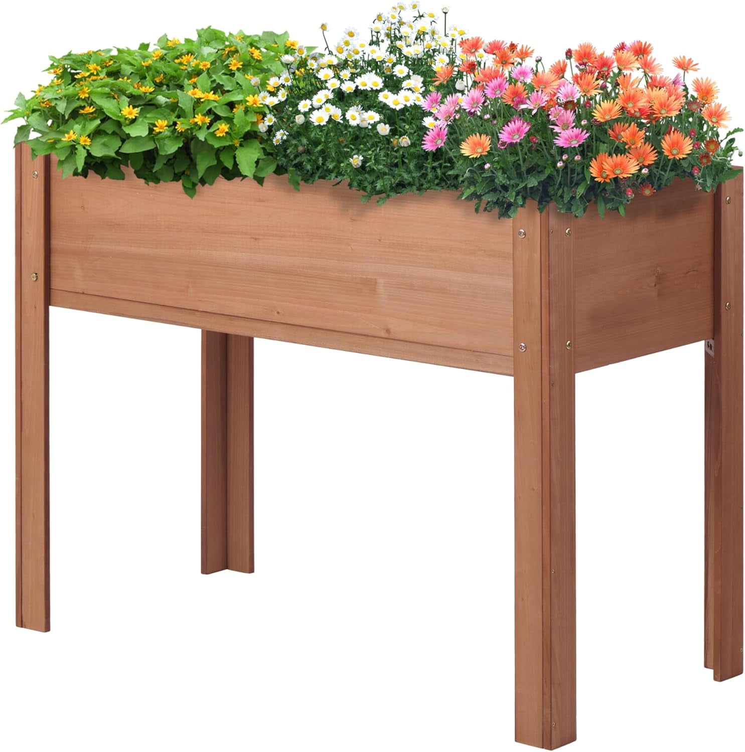 Raised Garden Bed with Legs, 40x20x31'', Solid Wood Elevated Planter ...