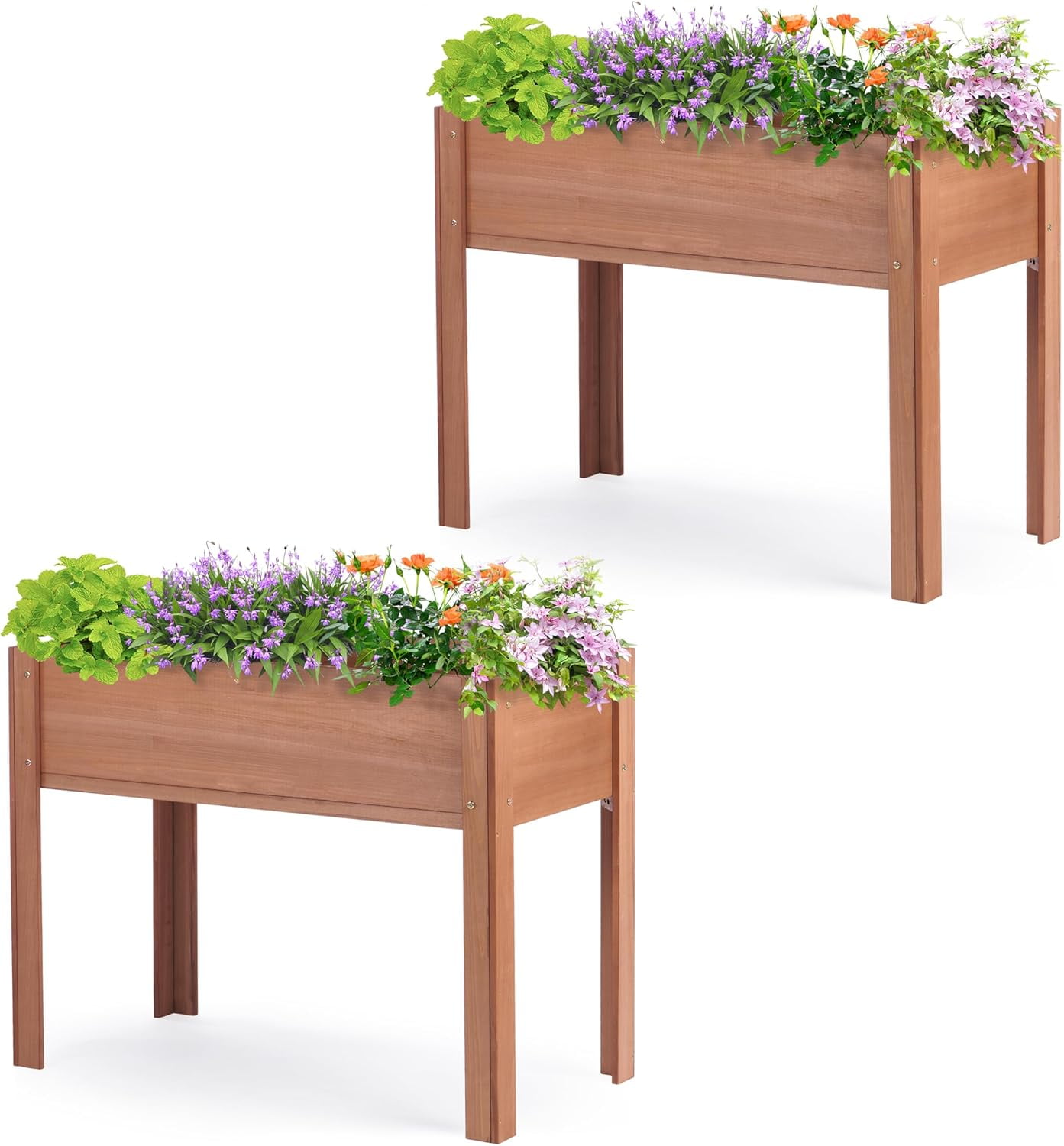 Raised Garden Bed with Legs, 48x24x30'', Outdoor Wood Elevated Planter ...