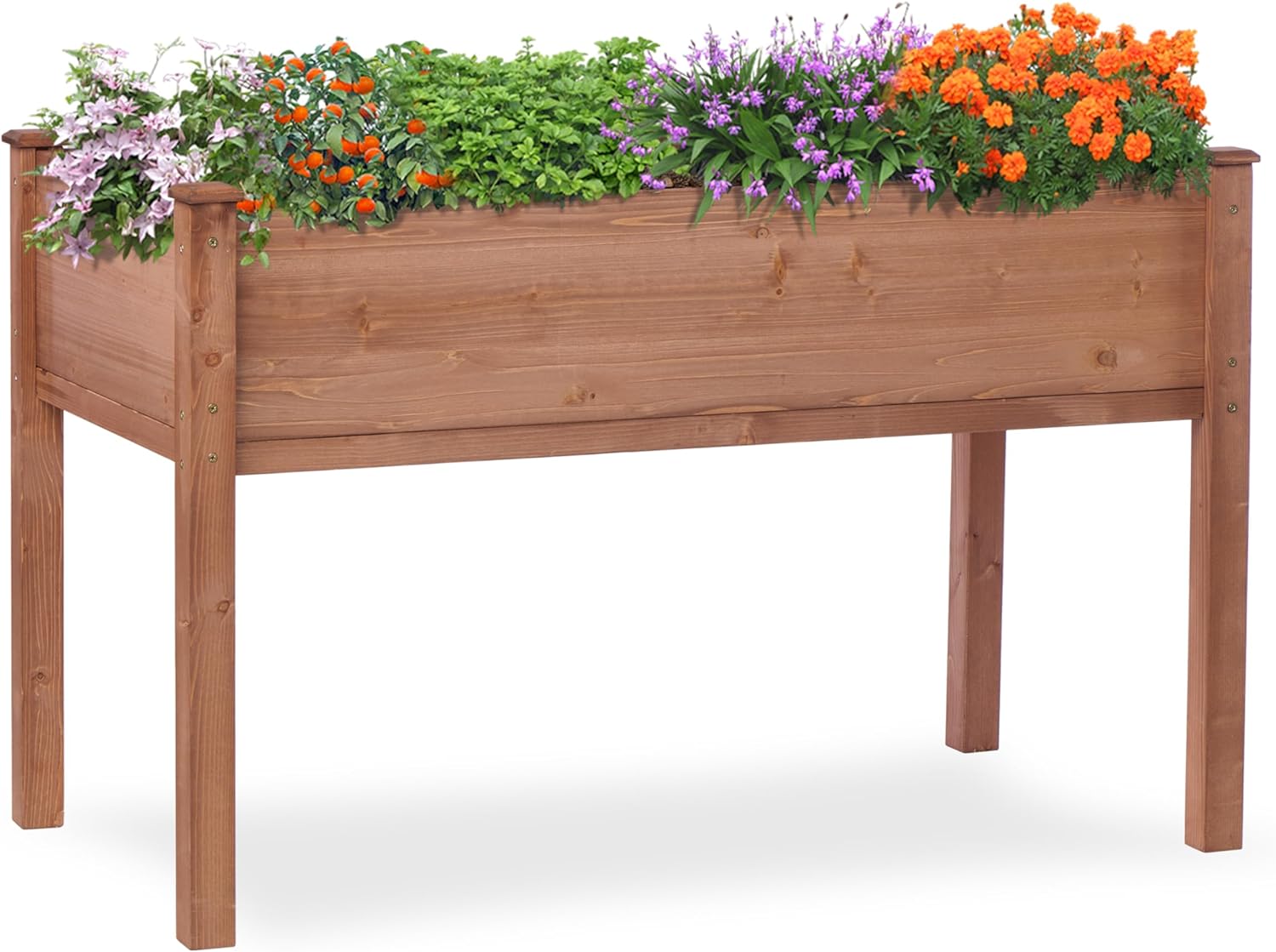 Raised Garden Bed with Legs, 48x24x30'', Outdoor Wood Elevated Planter ...
