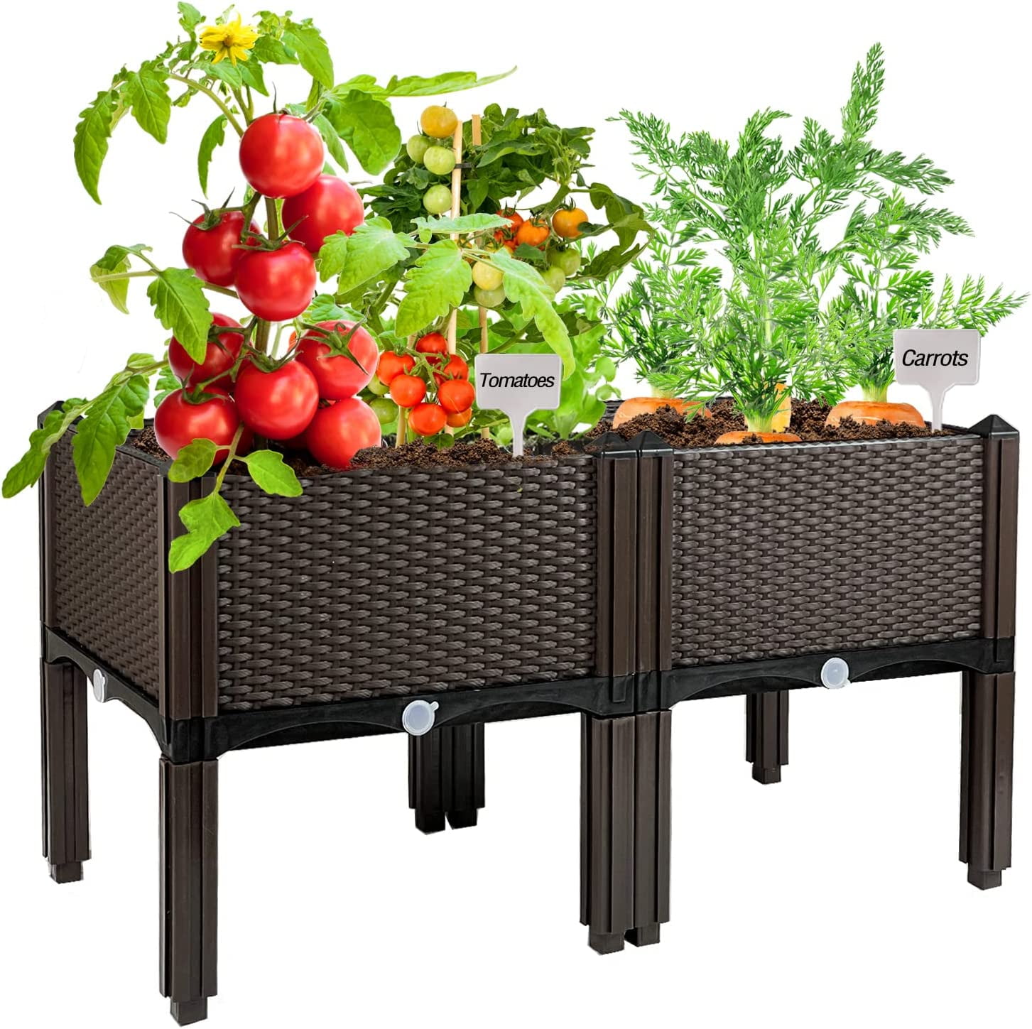 Raised Garden Bed with Legs, Elevated Plastic Planter Box for Outdoor ...