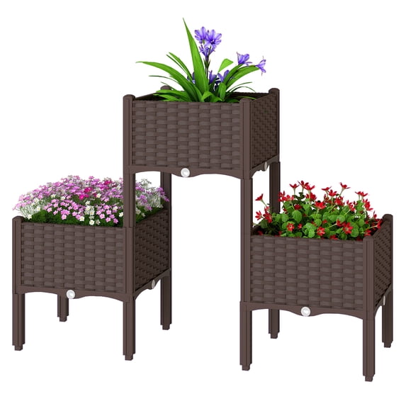Raised Garden Bed with Legs, Self Watering Planter Boxes - Modular ...