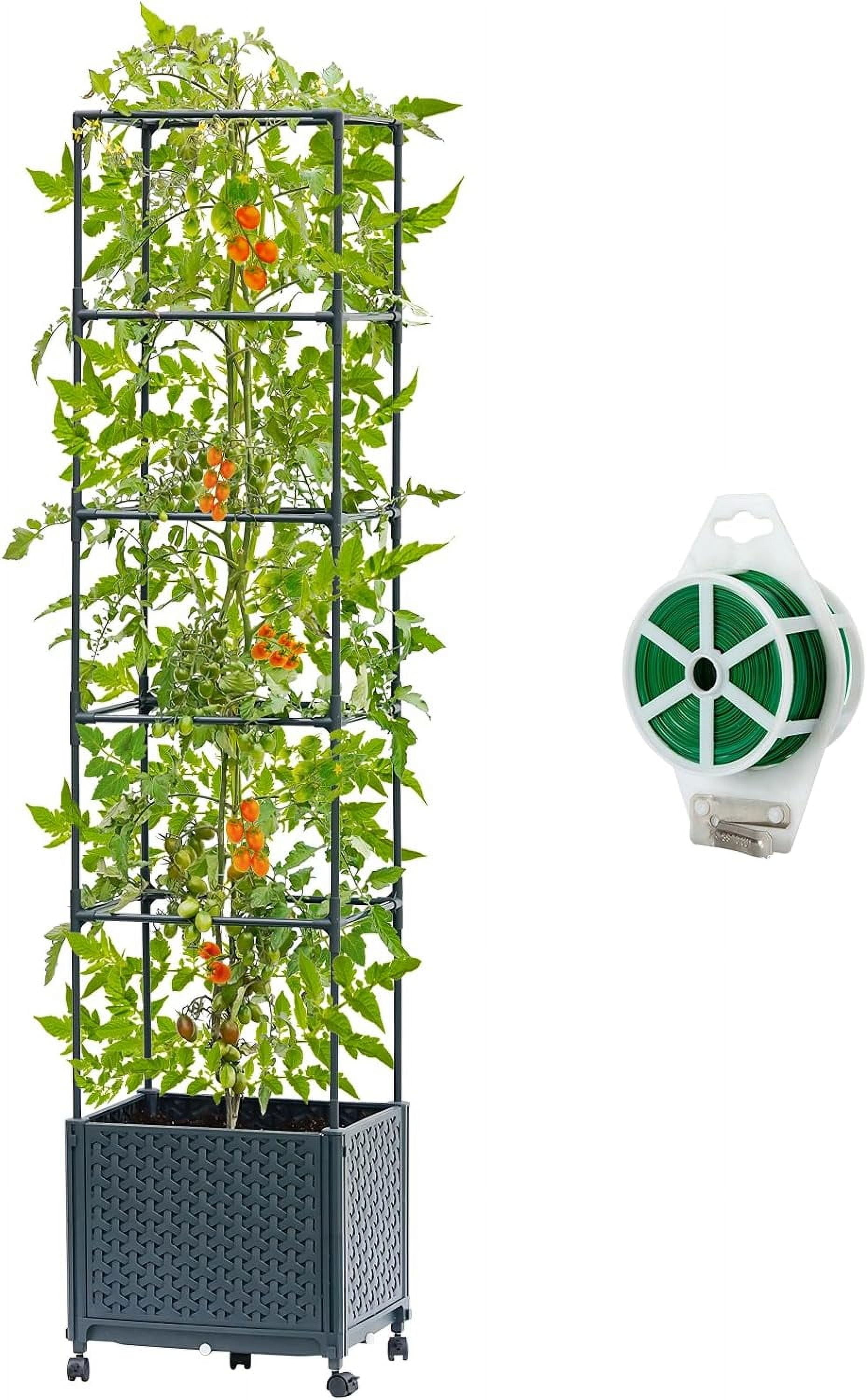 Raised Garden Bed with Tomato Planter Cage, 67.6" Trellis Planter Boxes ...