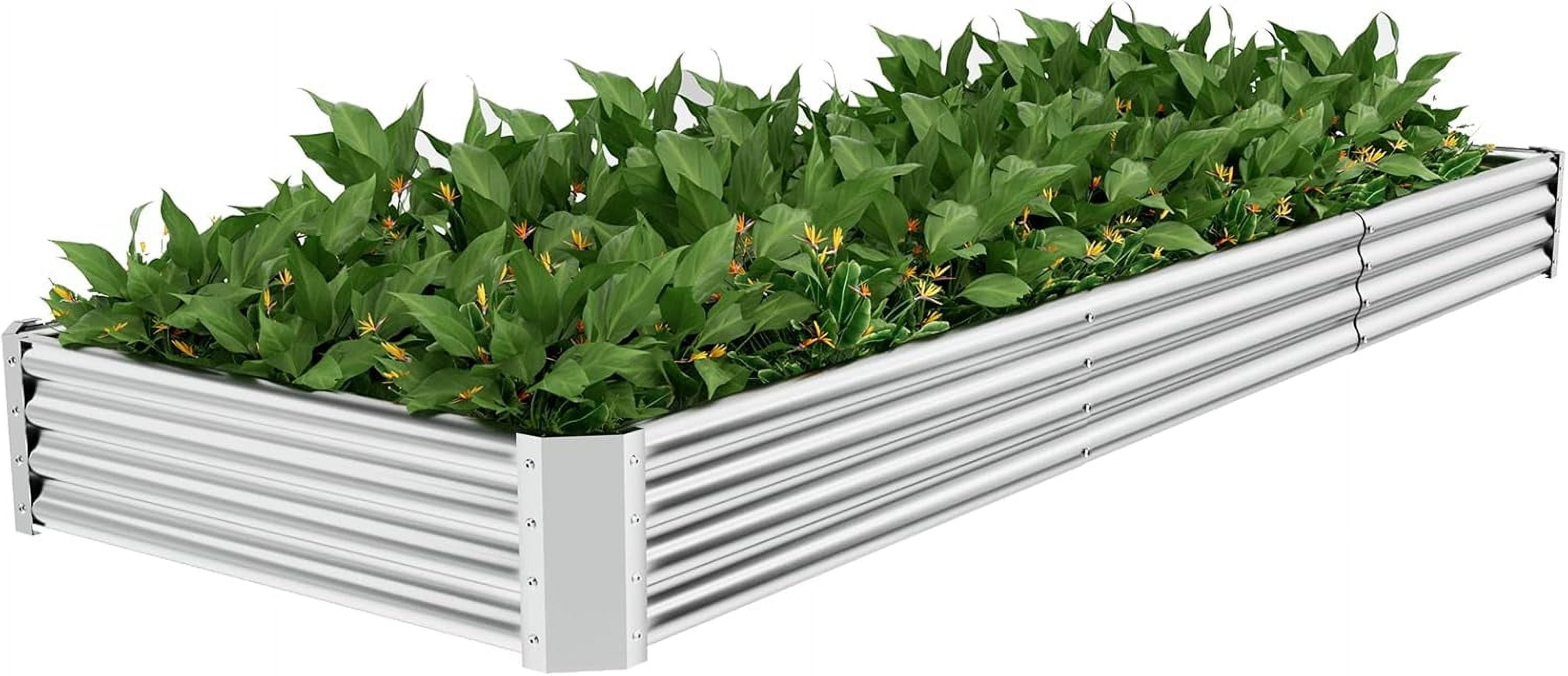 Raised Garden Beds 12×4×1ft Outdoor Metal Galvanized Garden Planting ...