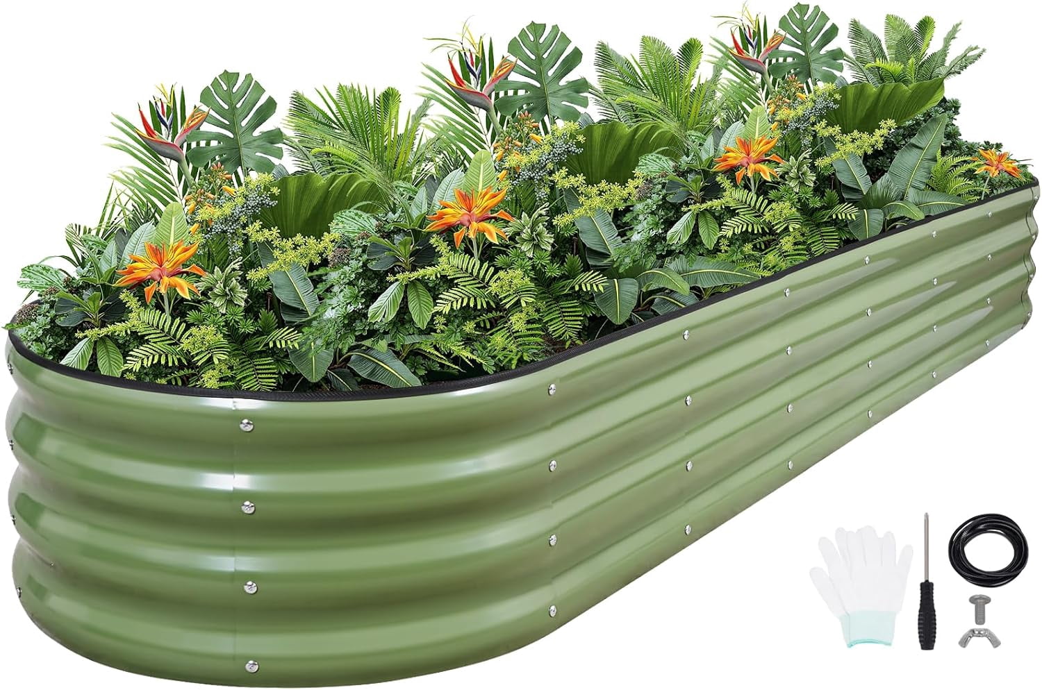 Raised Garden Beds - 8x2x1ft Galvanized Planter Boxes Kit with ...