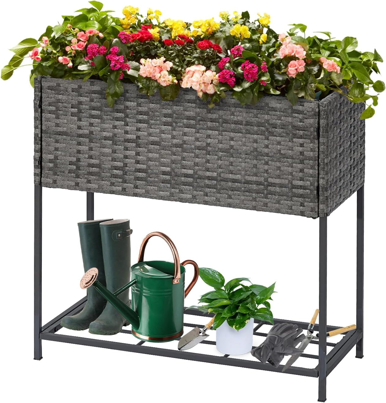 Raised Garden Beds Outdoor with Legs Handmade Wicker Planter Box with ...