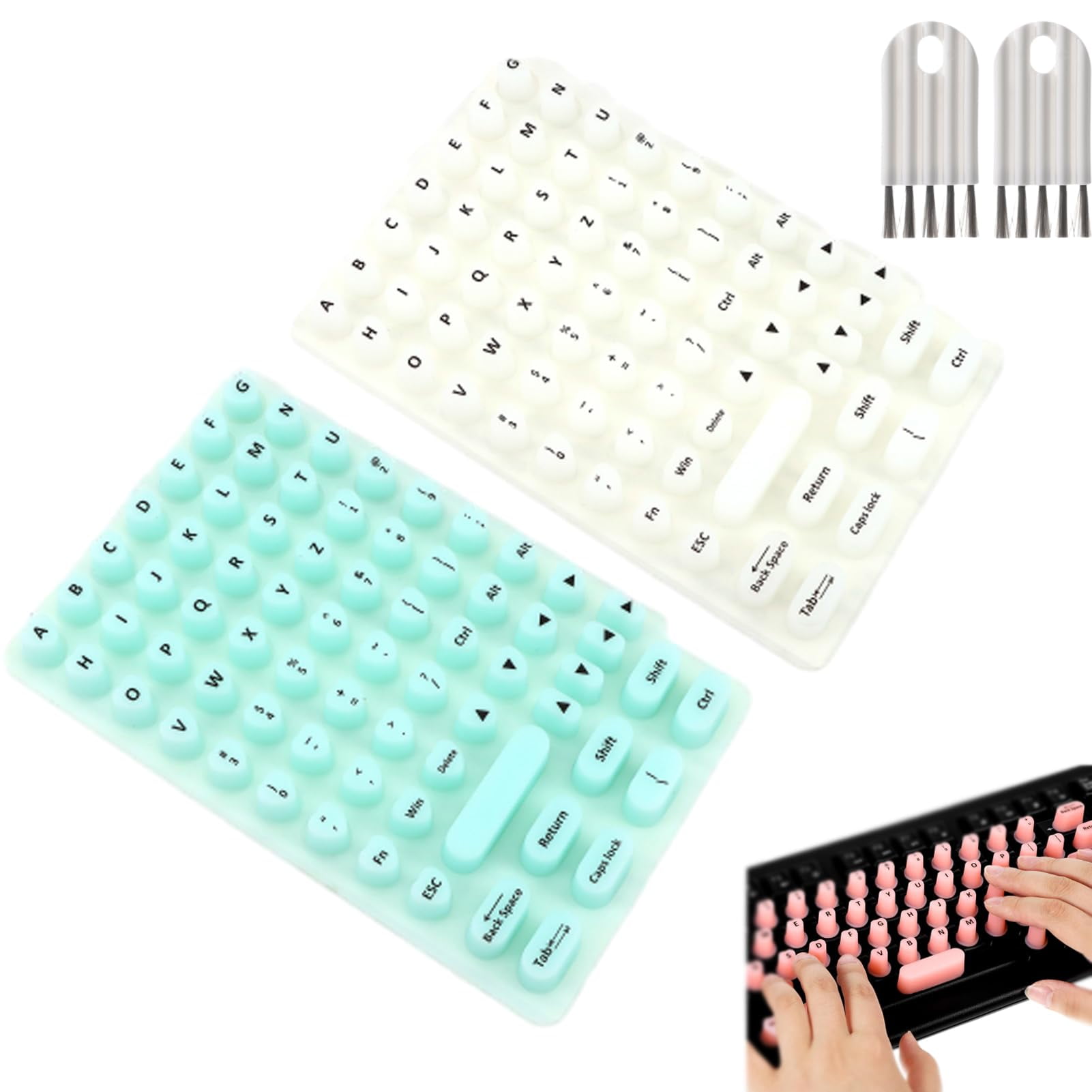 Raised Keyboard Stickers for Long Nails with Letters, Nadytype Nail Art ...