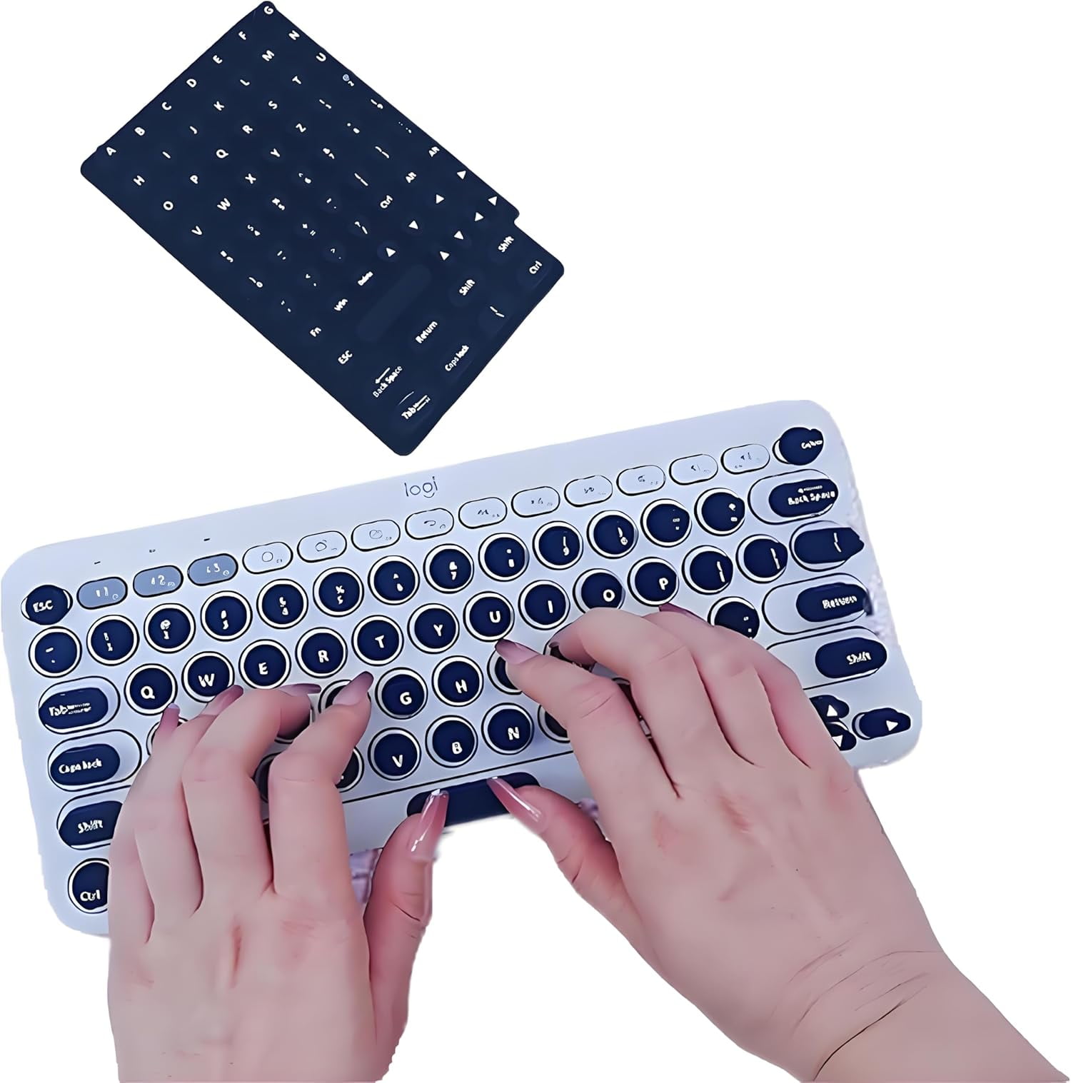 Raised Keyboard Stickers for Long Nails with Letters, Protective Type ...