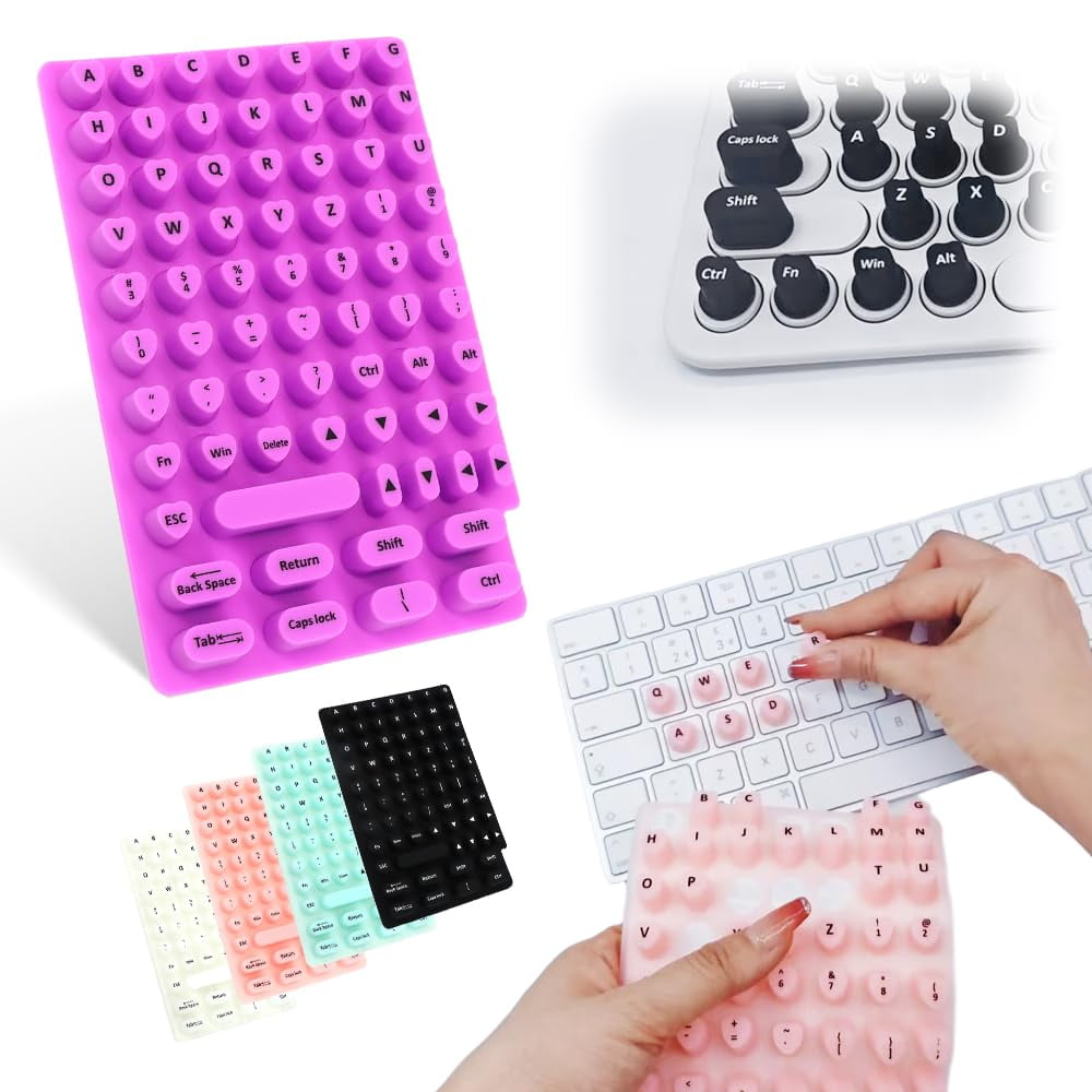 Raised Keyboard Stickers for Long Nails with Letters, Reusable Adhesive ...