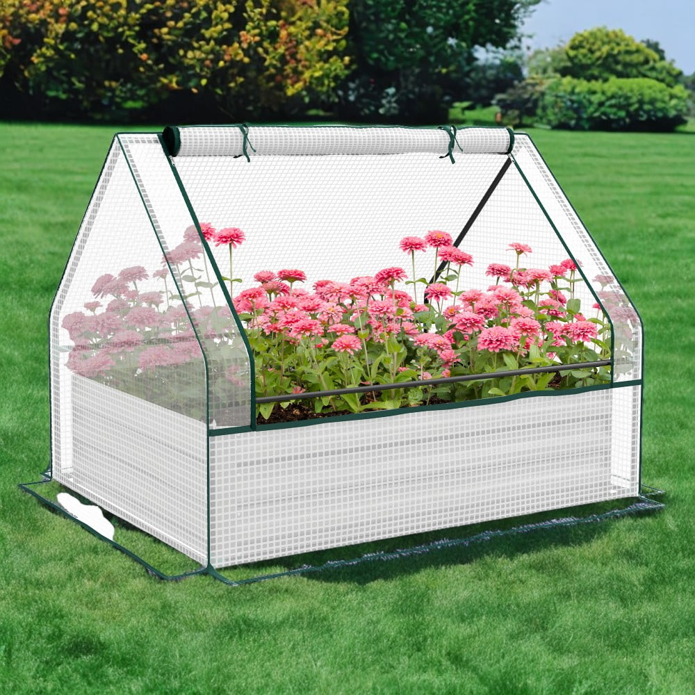 Raised Mini Greenhouse Garden Bed - Outdoors Herb Vegetables Planter ...