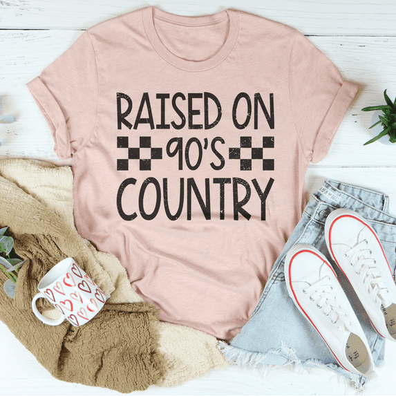 Raised On 90s Country Tee Peachy Sunday T-Shirt - Walmart.com
