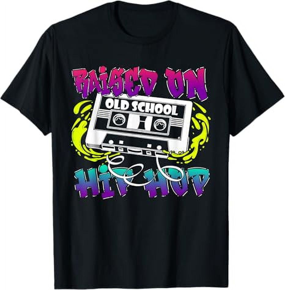Raised On Old School Hip Hop Cassette 90s Rap T-Shirt - Walmart.com