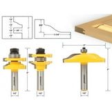 3 Bit Glass Door Router Bit Set - Round-Over Bead - 1/2" Shank - Yonico ...