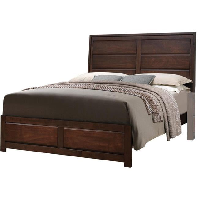 Raised Panel Design Wooden Eastern Bed with Sleek Legs, Walnut Brown ...