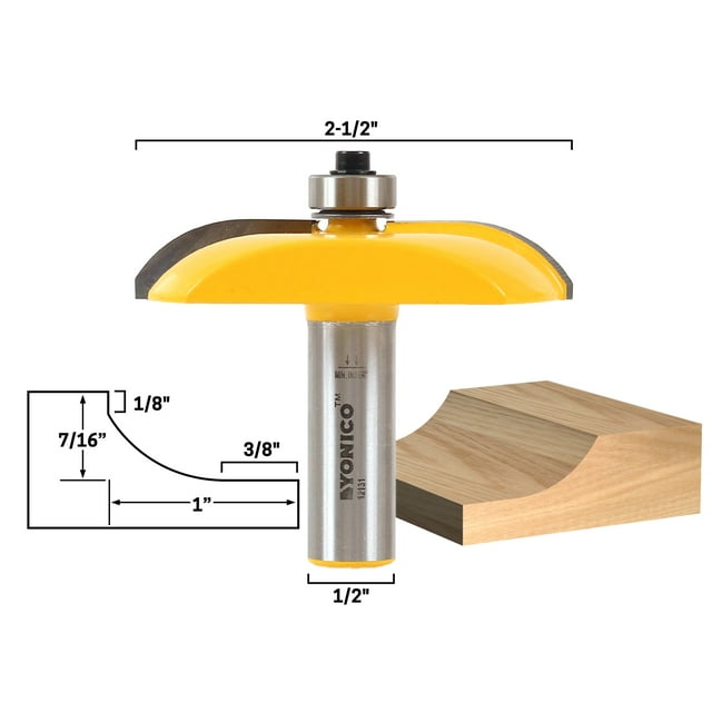 Raised Panel Router Bit - Cove Door - 2-1/2" Diameter - Yonico 12131 ...