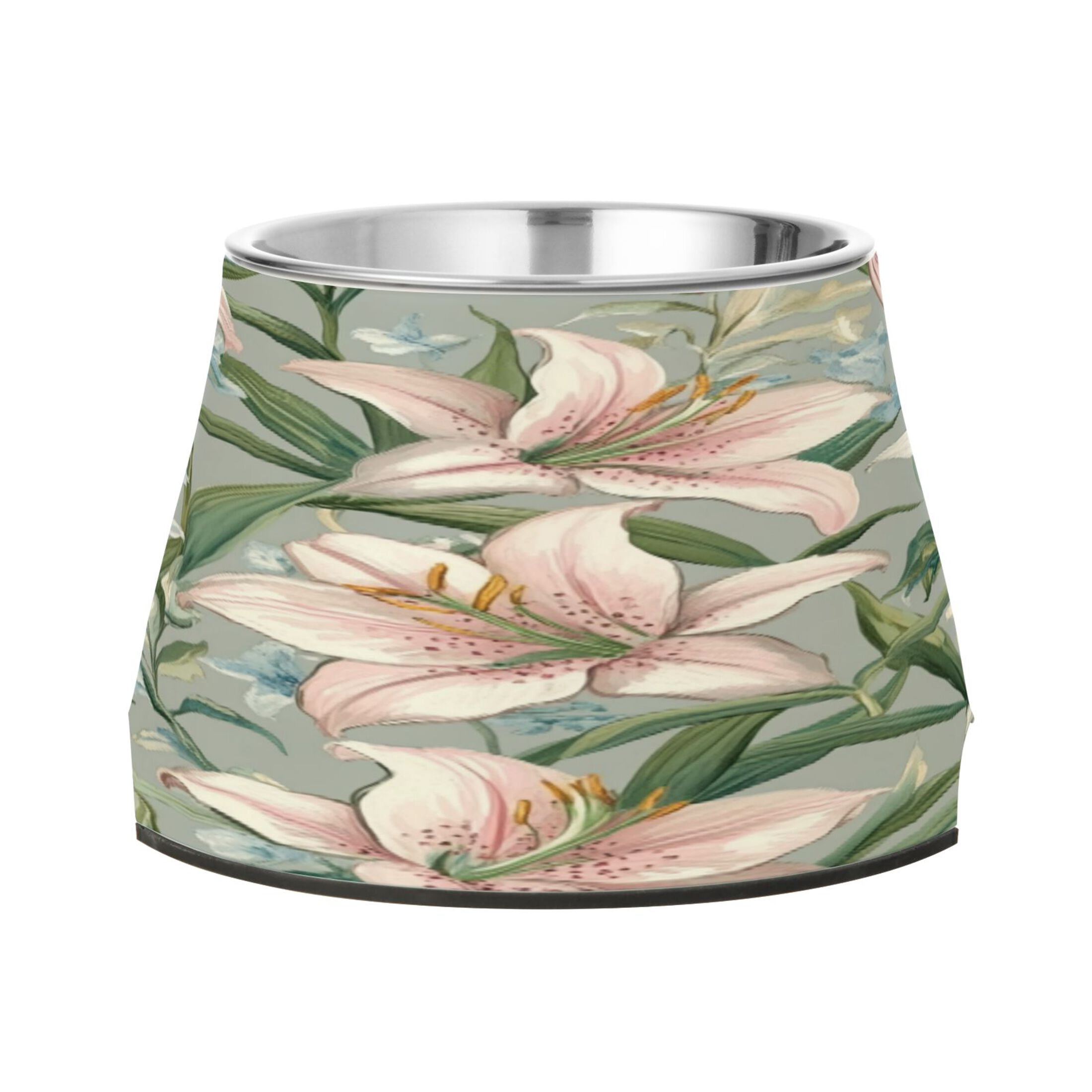 Raised Pet Bowl with Removable Stainless Steel Insert Anti-Slip No-Tip ...