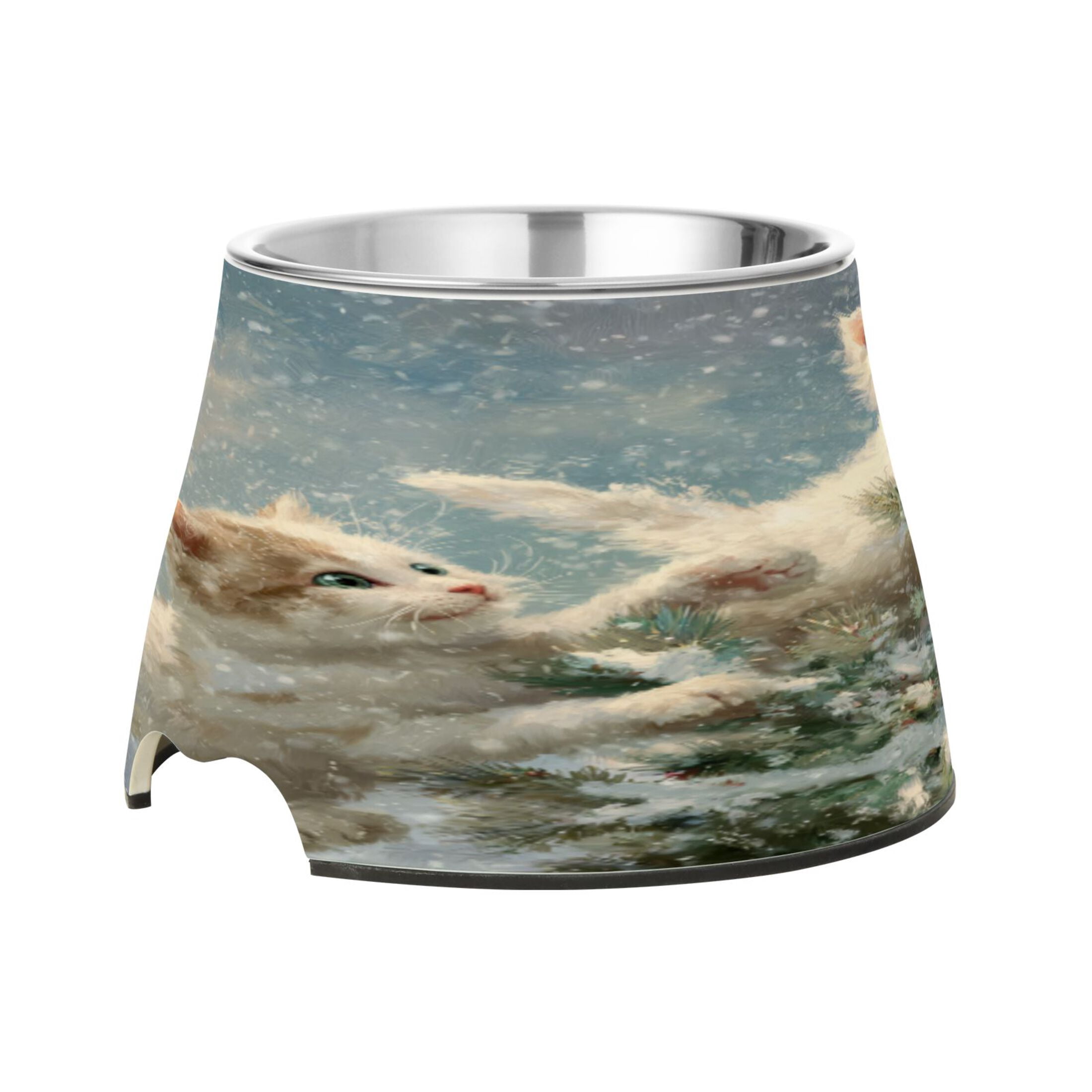 Raised Pet Bowl with Removable Stainless Steel Insert Anti-Slip No-Tip ...