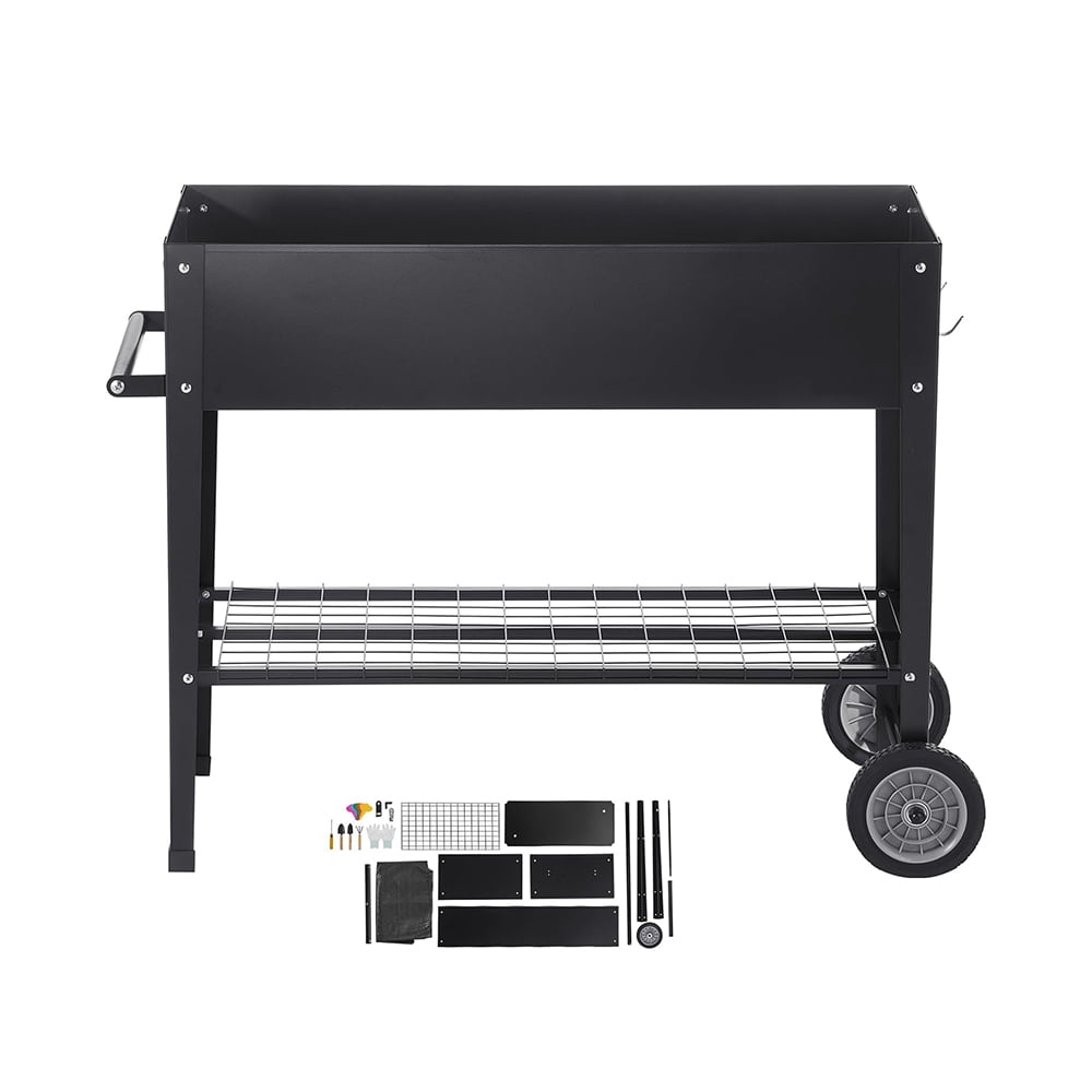 Raised Planter Box with Legs and Wheels, Outdoor Elevated Garden Bed ...